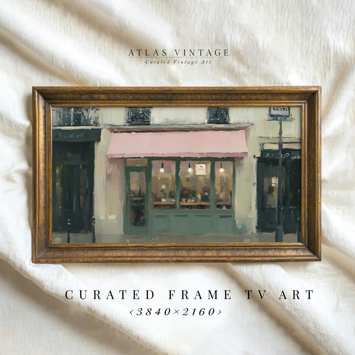 Modroom Vintage Parisian Cafe Art, Rainy Street, French Bistro ...