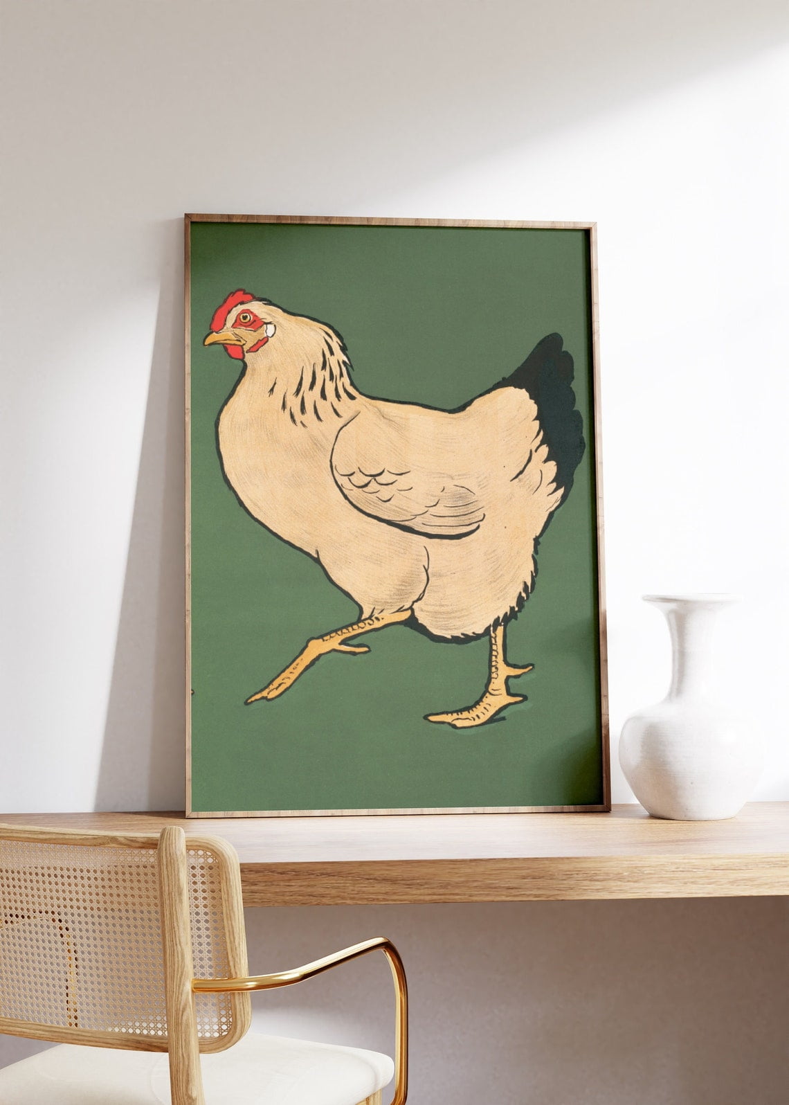 Modroom Vintage Poultry Poster Chicken Illustration Farmhouse Wall Art ...