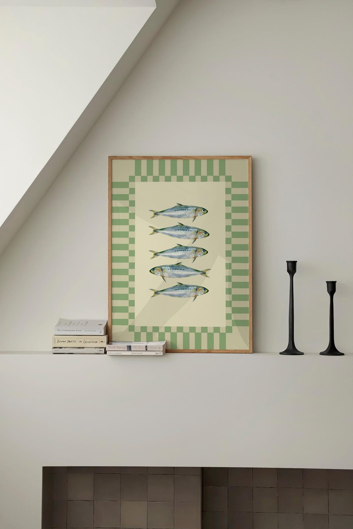 Modroom Vintage Sardines Fish Blue Green Stripe Trendy Aesthetic ...