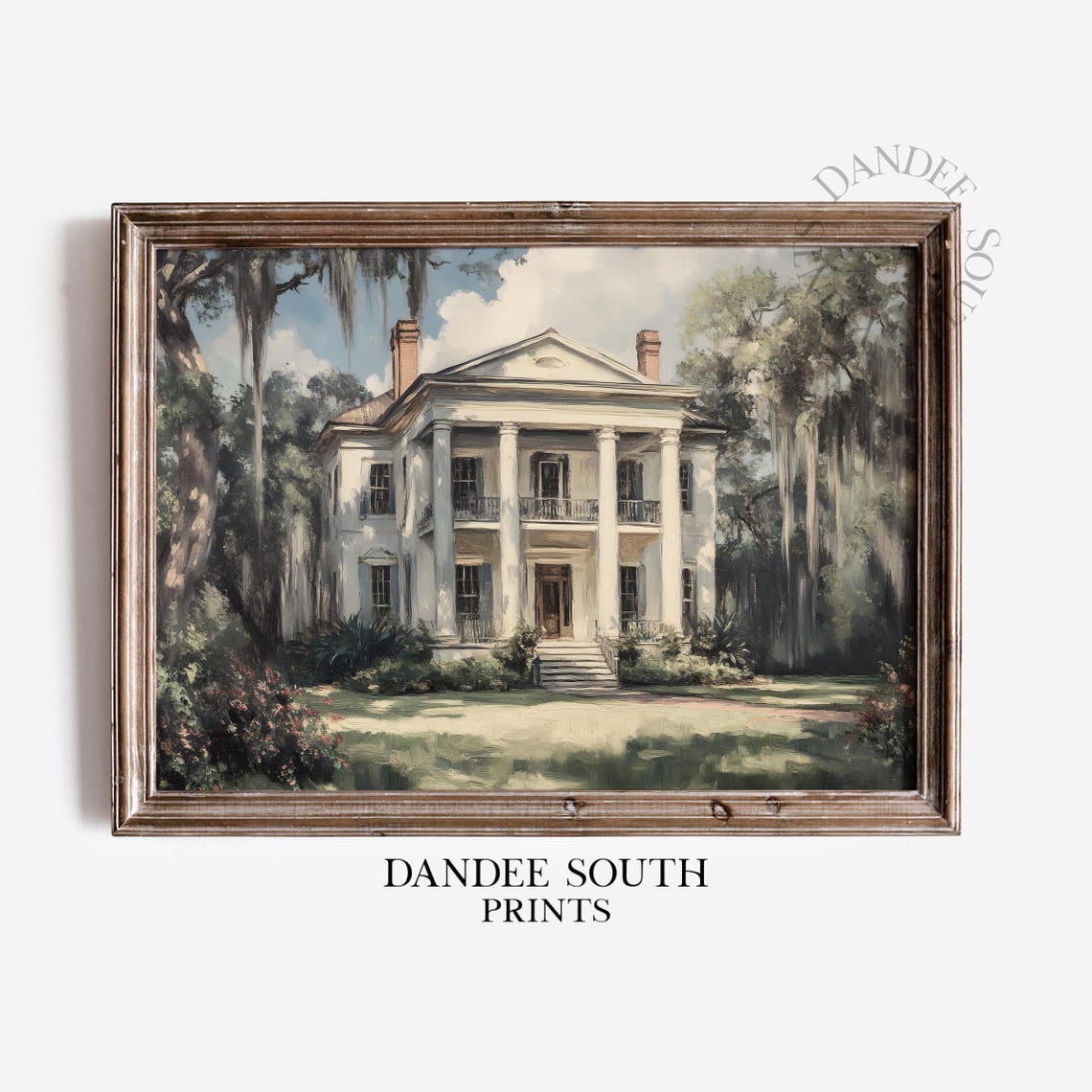 Modroom Vintage Southern Mansion Poster, Historic Home Landscape Wall ...