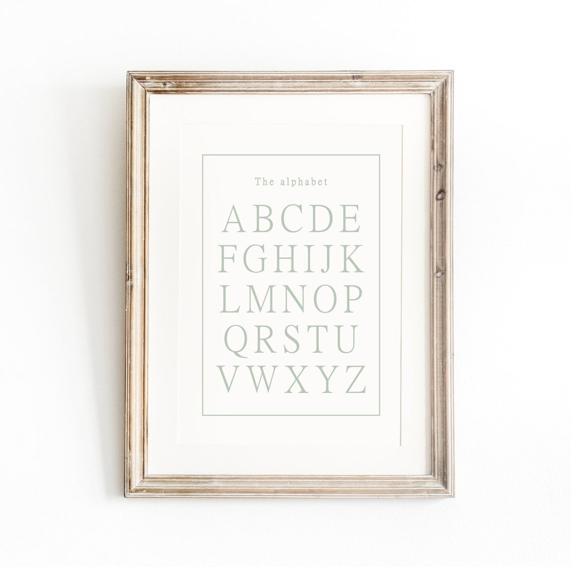 Modroom Vintage Style Alphabet Poster – Sage Green Classic ABC Wall Art ...