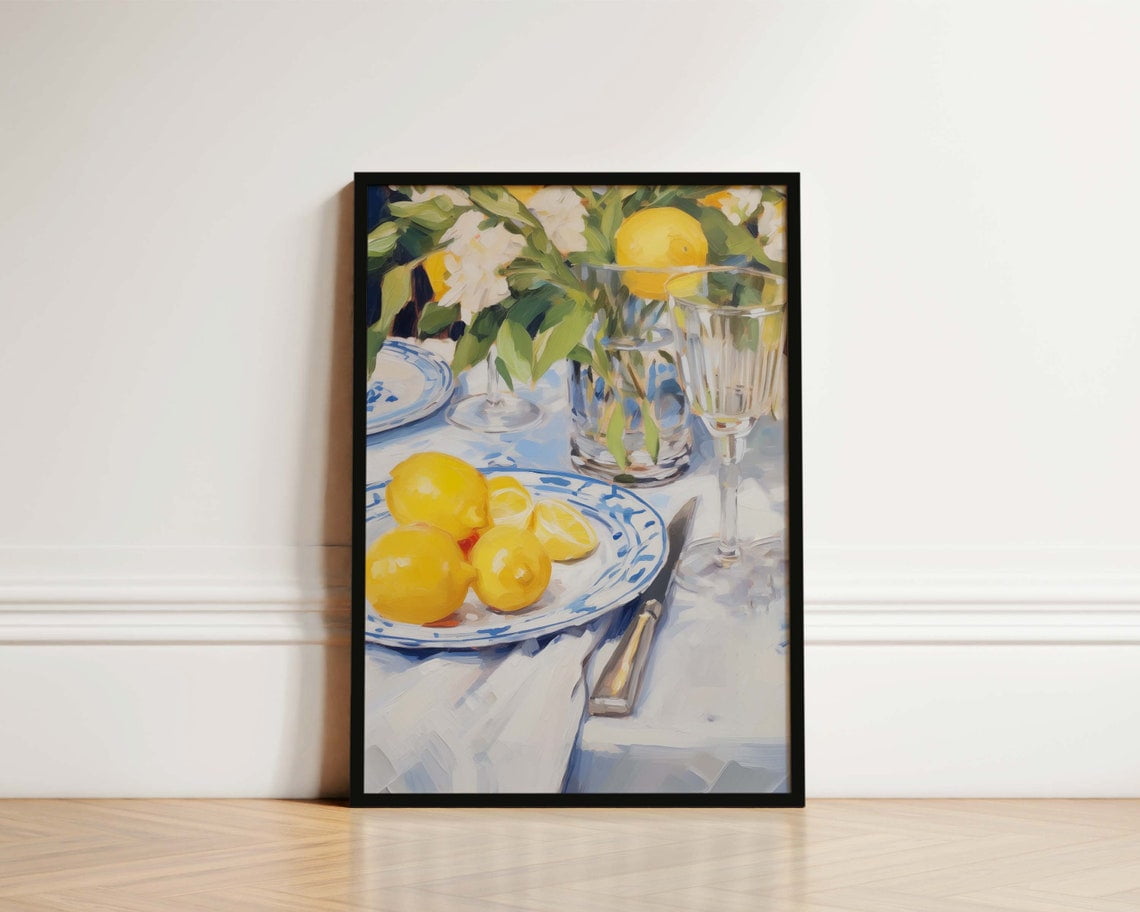 Modroom Vintage Style Italian Lemon Print, Kitchen Print, Botanical ...