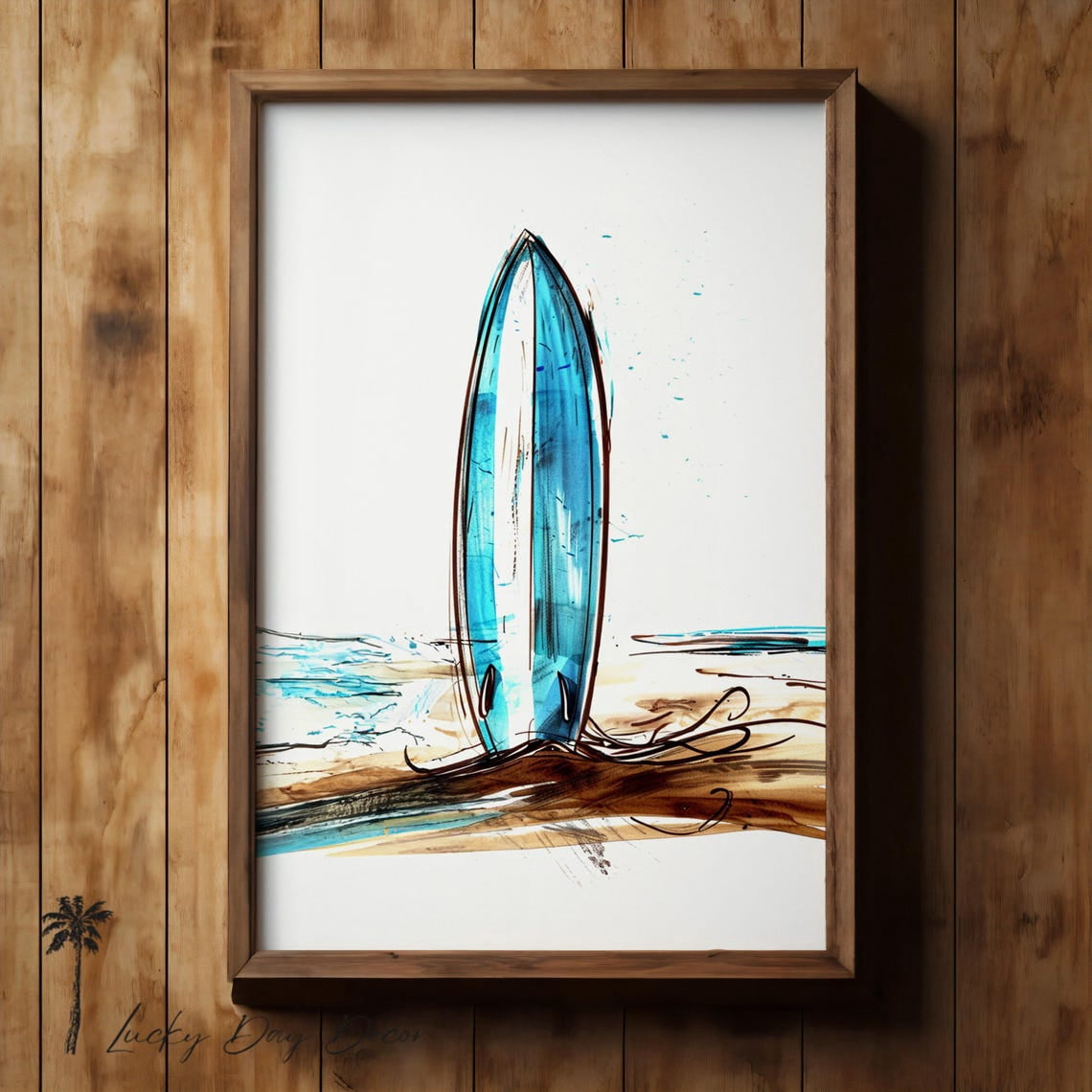 Modroom Vintage Surfboard Poster, Coastal Surfer Art, Fun Beach ...