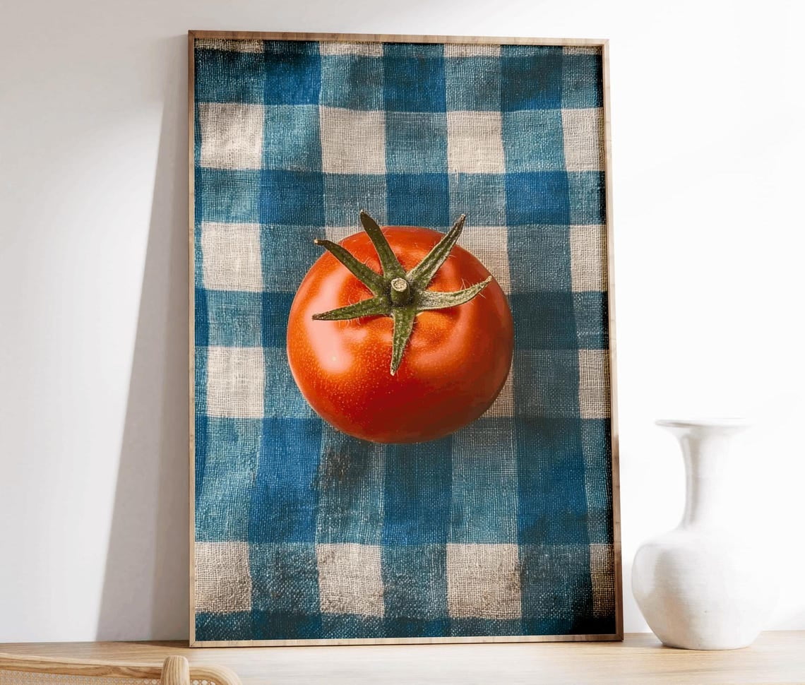 Modroom Vintage Tomato Poster, Retro Kitchen Art Print, Mediterranean ...