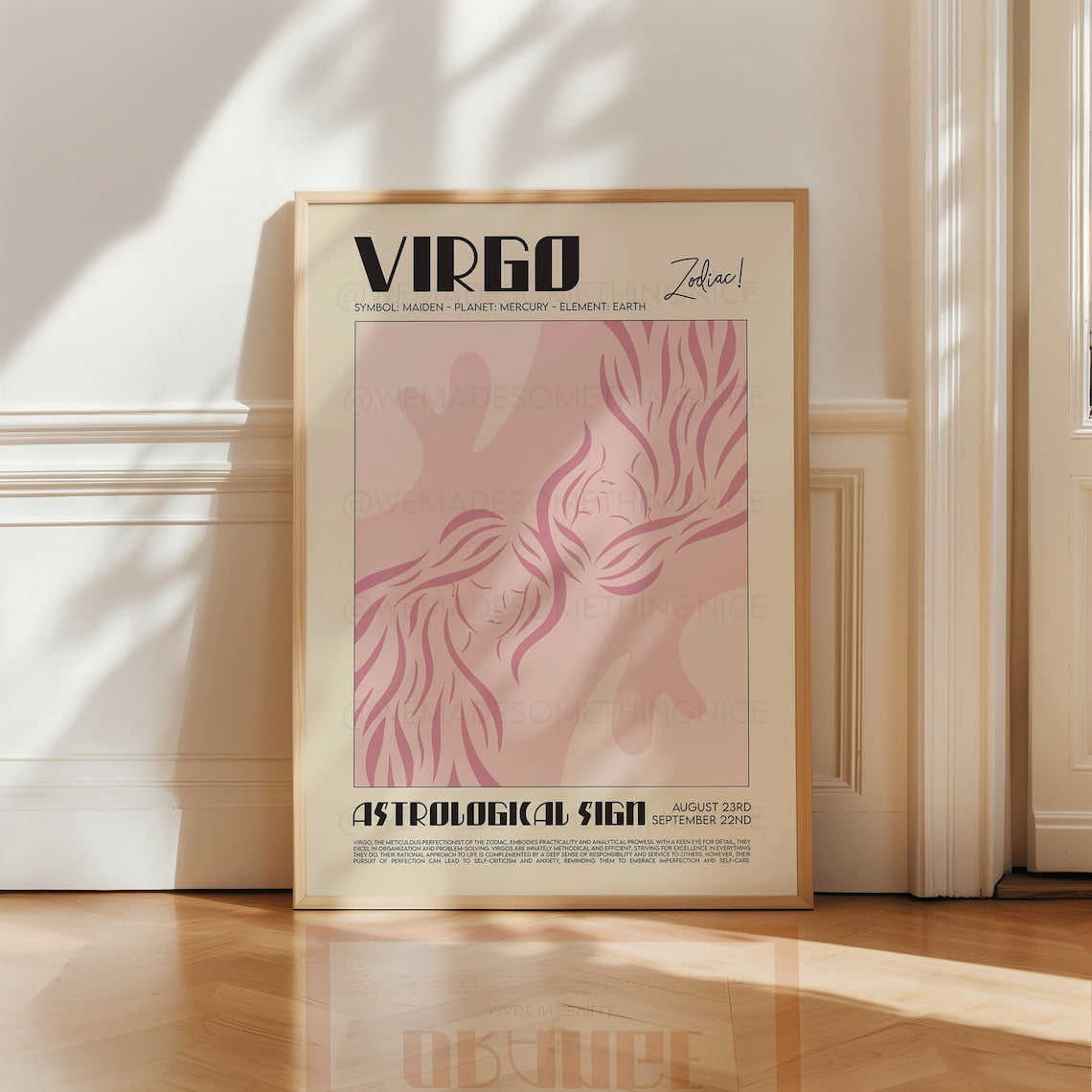 Modroom Virgo Poster, Horoscope Print, Horoscope Art, Astrological Wall ...