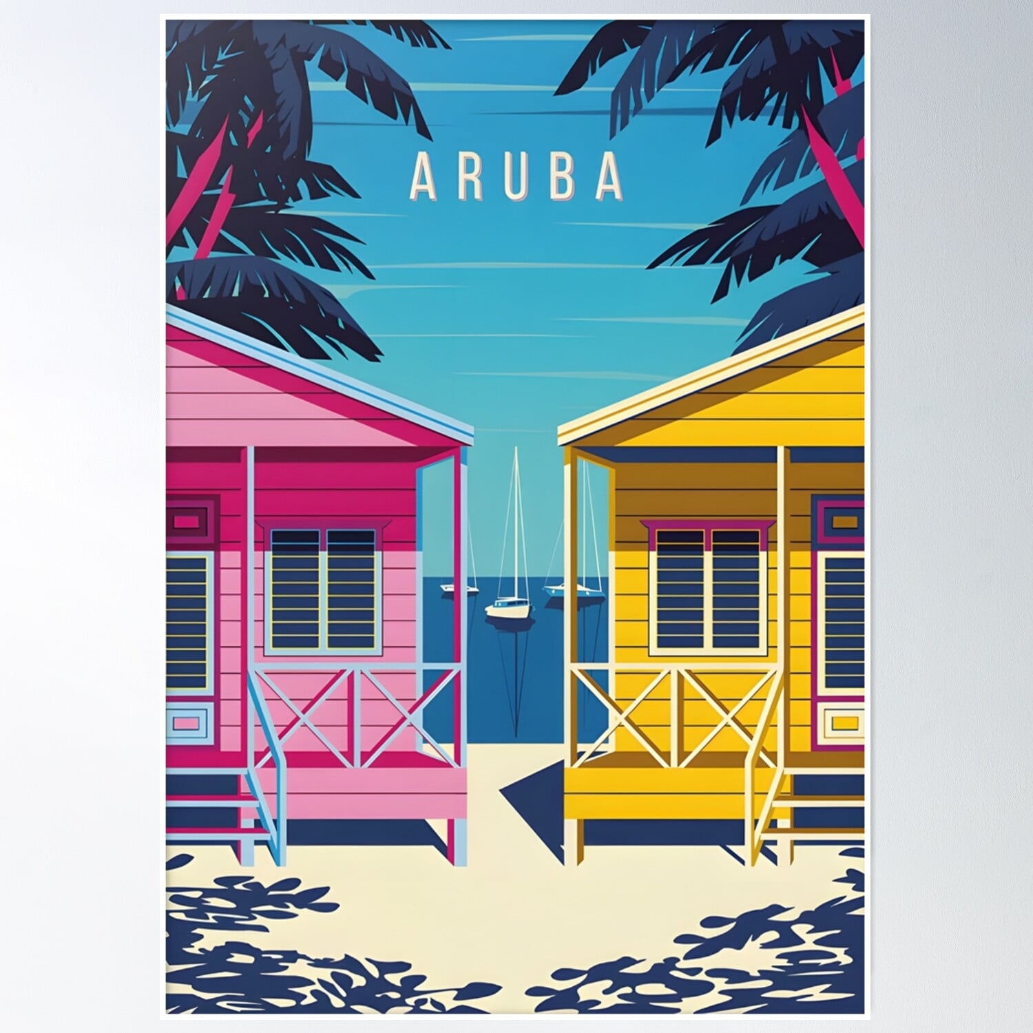 Modroom Visit Aruba Poster Wall Art, Modern Wall Decor, 24x36 UNFRAMED ...