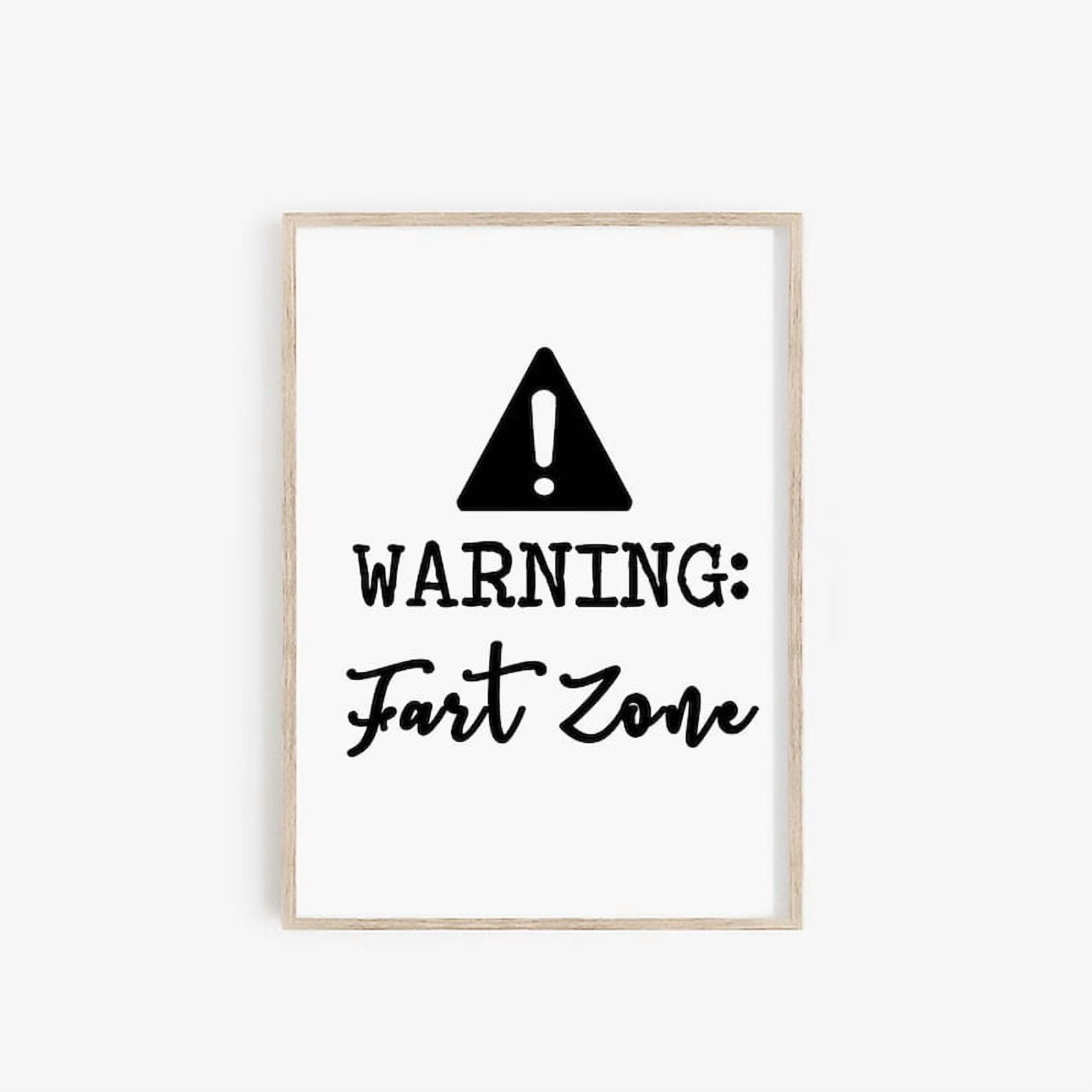 Modroom Warning Fart Zone Poster – Bathroom Wall Art Print for Washroom ...