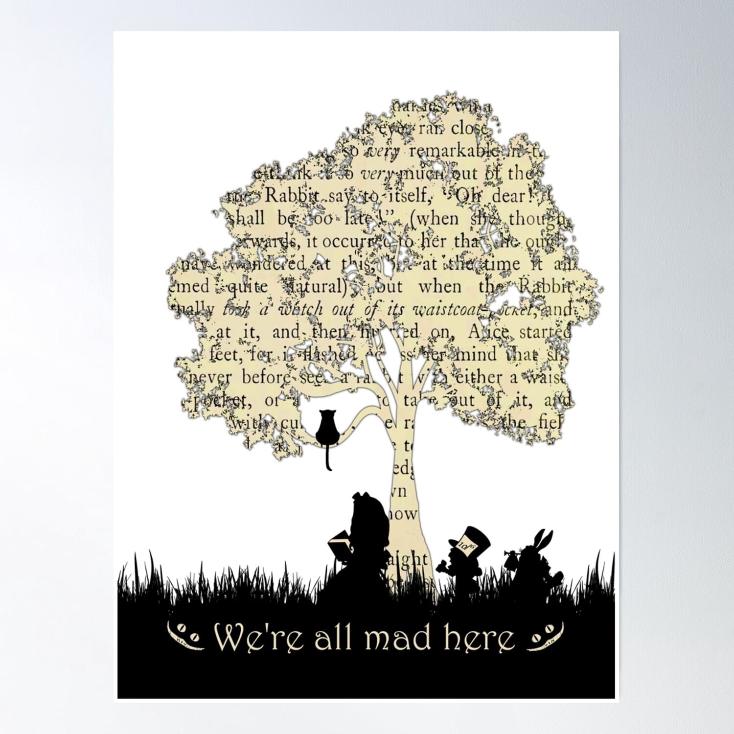Modroom We'Re All Mad Here Poster Wall Art, Modern Wall Decor, 8x12 ...