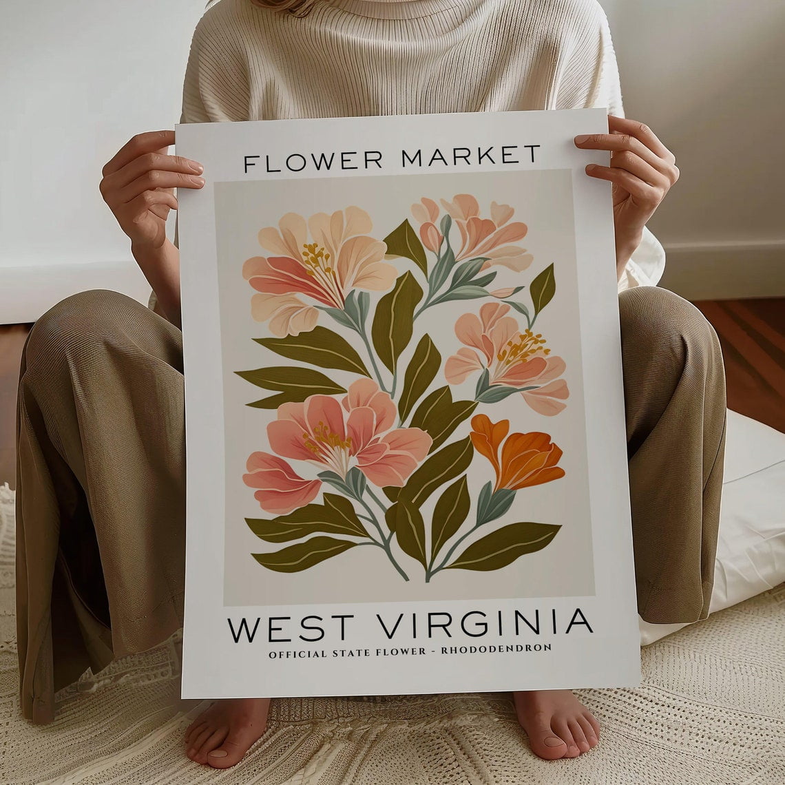 Modroom West Virginia State Flower Print, West Virginia Flower Market ...