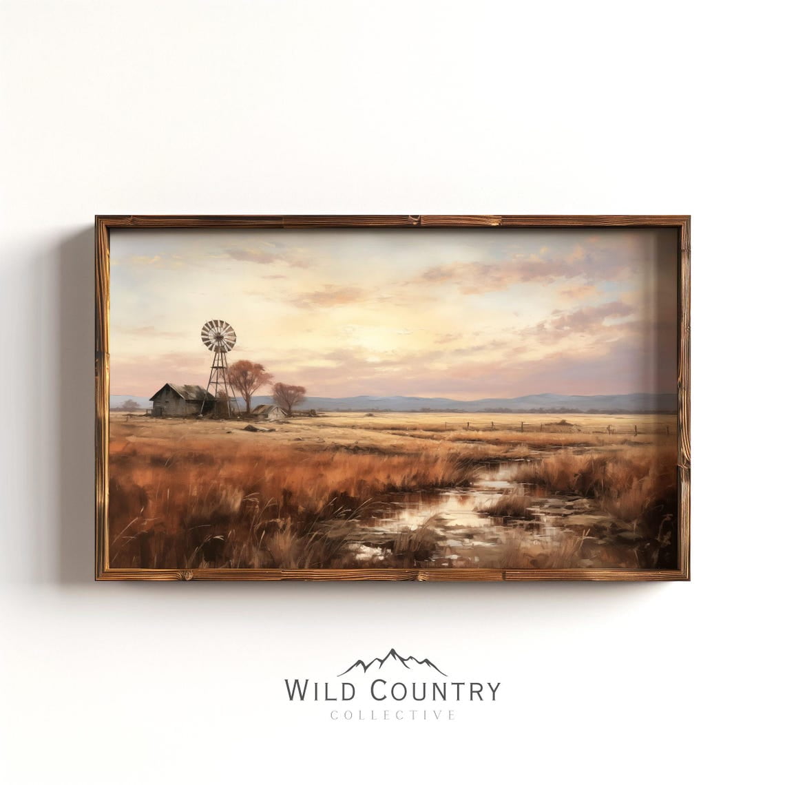 Modroom Western Windmill Poster Print Vintage Montana Ranch Landscape ...