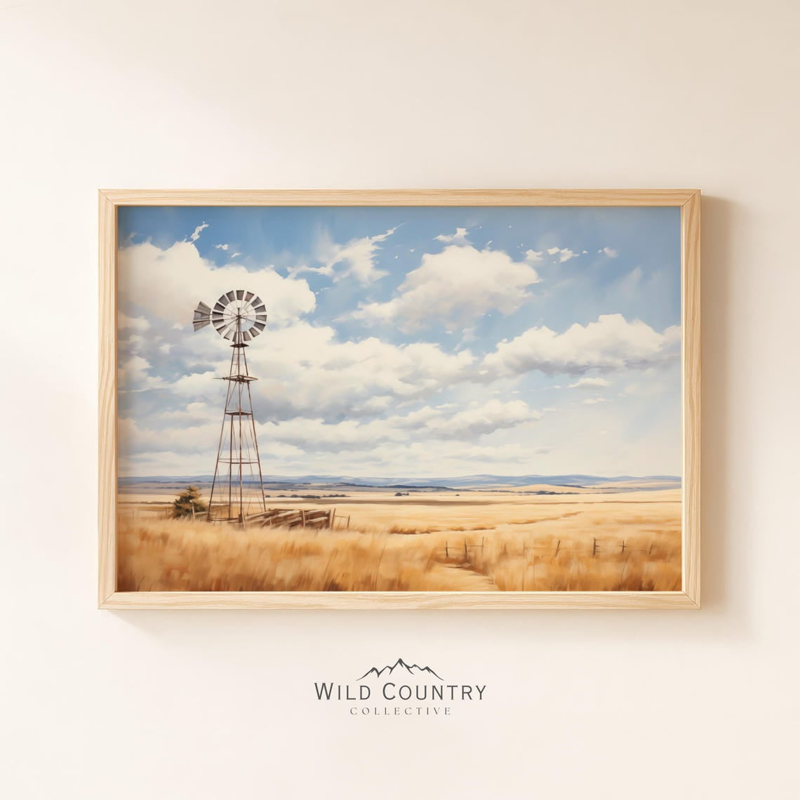 Modroom Western Windmill Poster Print Vintage Montana Ranch Landscape ...