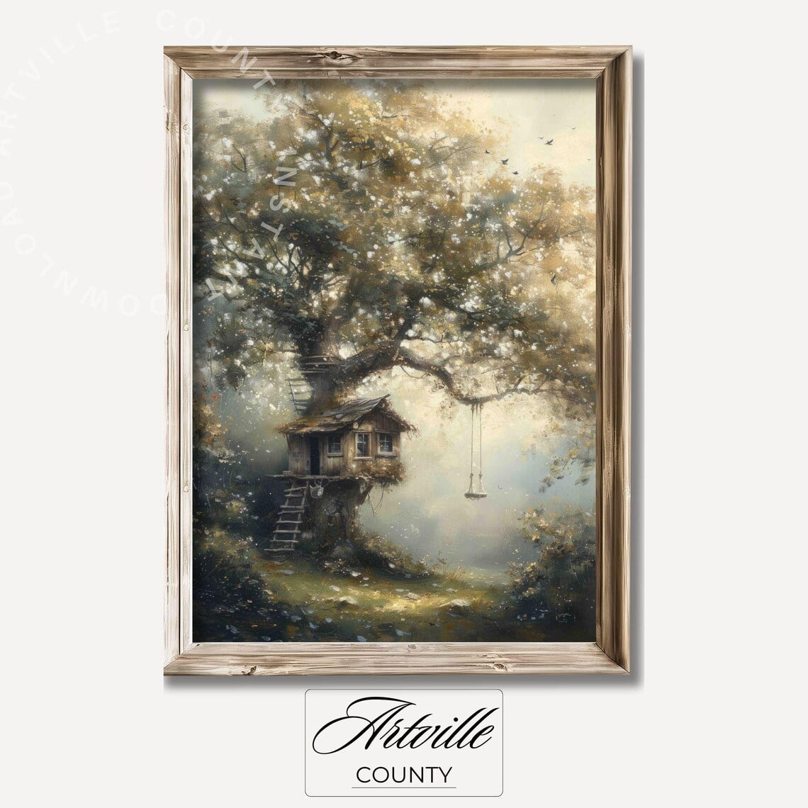 Modroom Whimsical Treehouse Fairy Tale Wall Art, Kids Room Decor, Magic ...