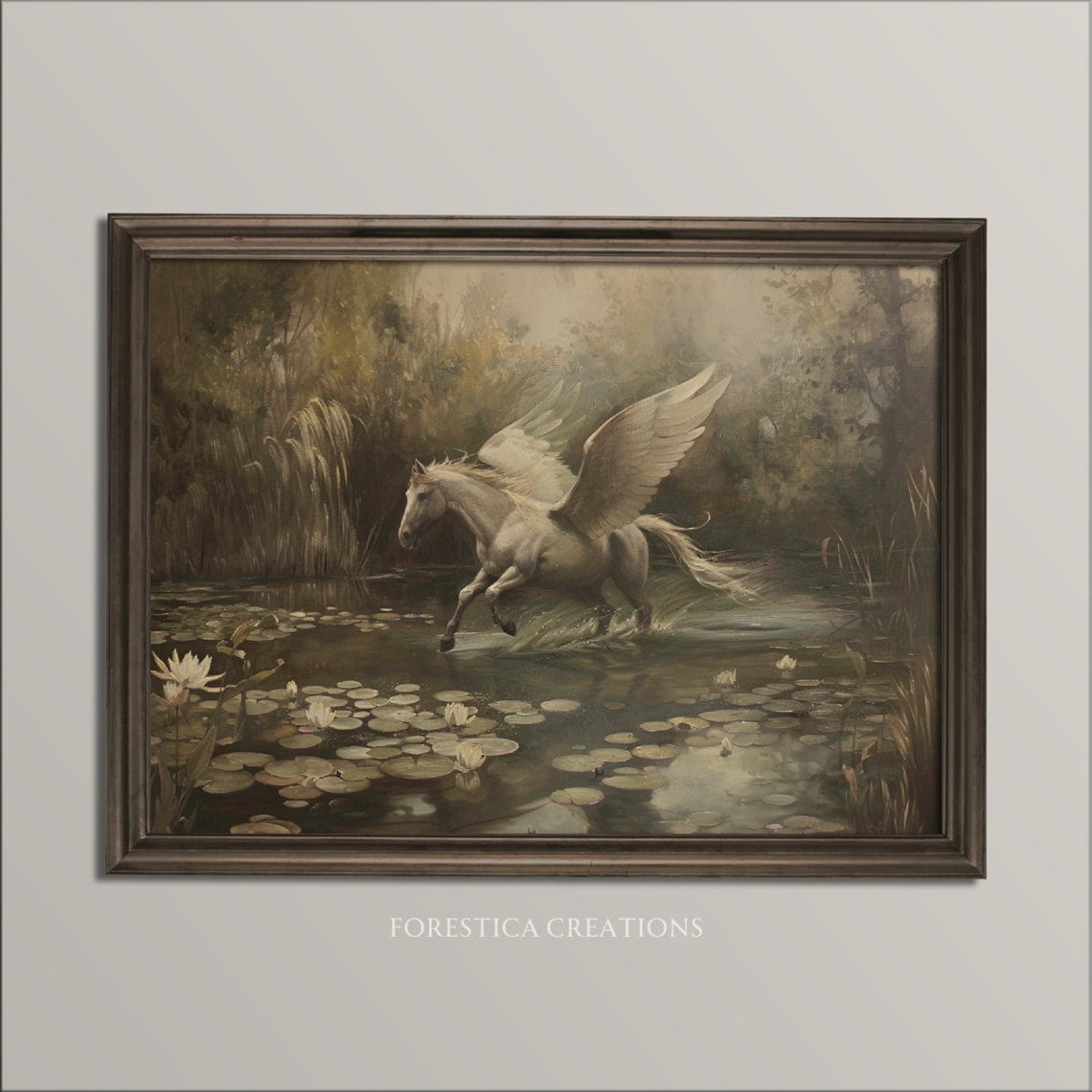 Modroom White Pegasus Poster Fantasy Fairytale Dark Academia ...