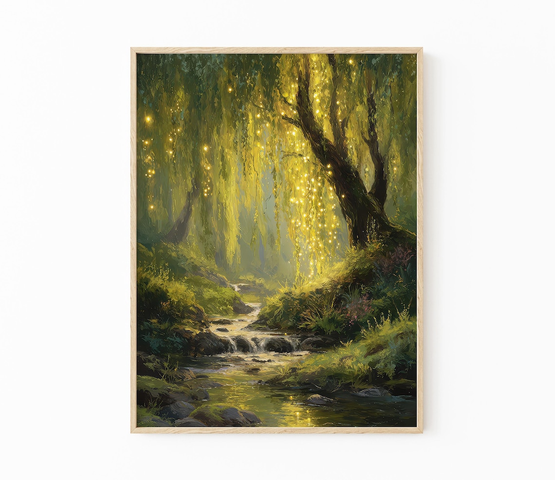Modroom Willow Tree Fairies Print | Cottagecore Decor | Dark Academia ...