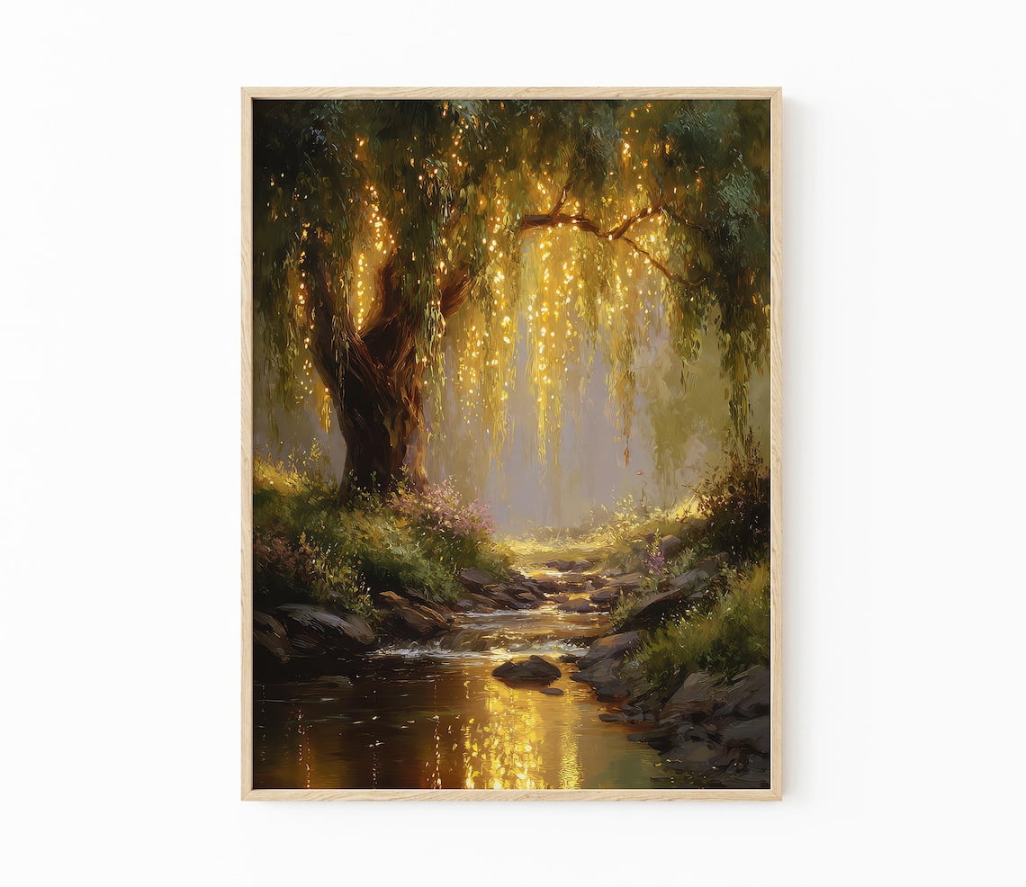 Modroom Willow Tree Fairies Print | Cottagecore Decor | Dark Academia ...