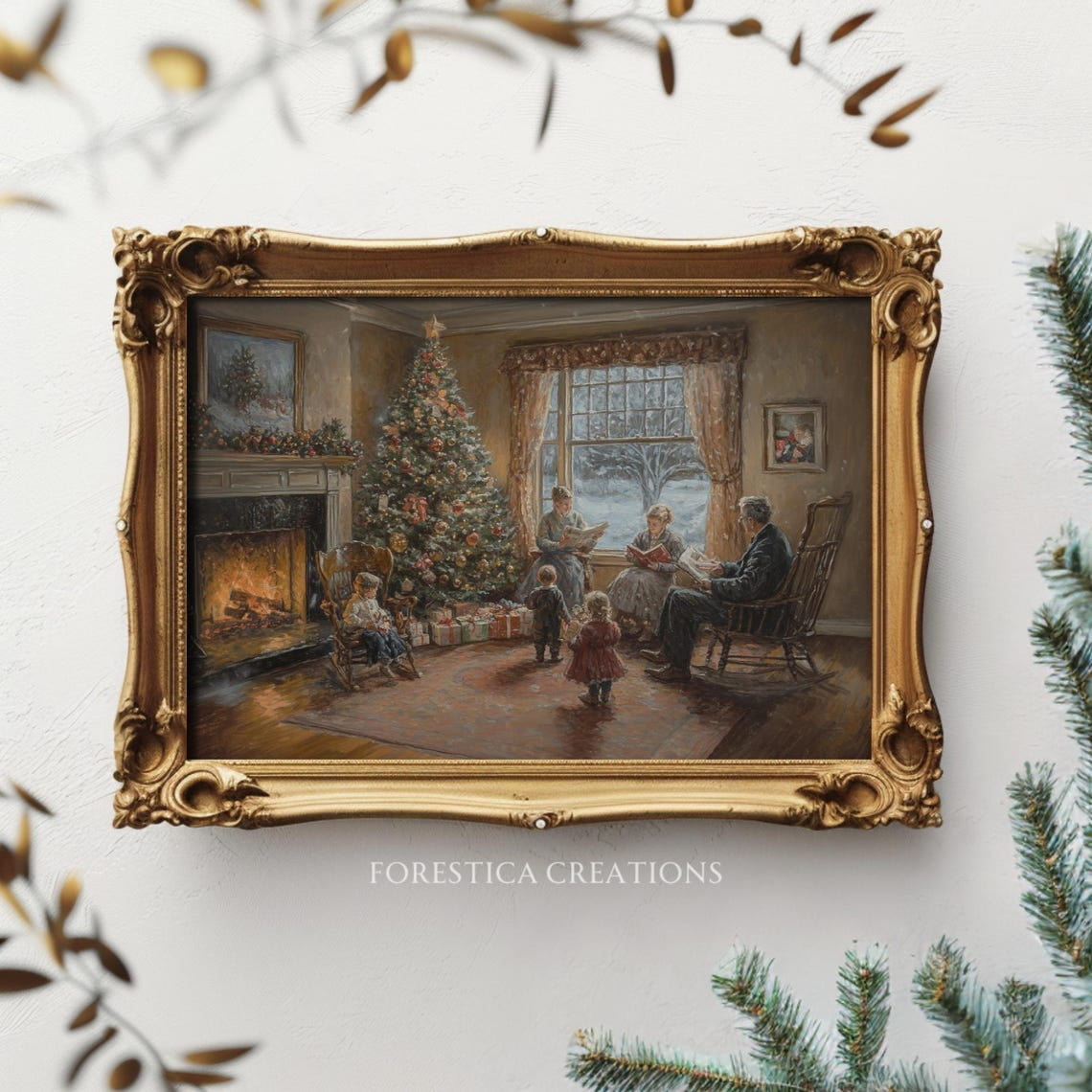 Modroom Winter Holiday Gathering Poster, Winter Holiday Wall Art, Dark ...