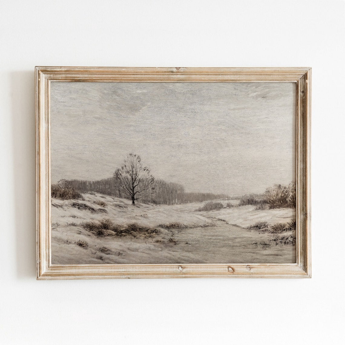 Modroom Winter Morning | Vintage Neutral Winter Landscape Painting ...