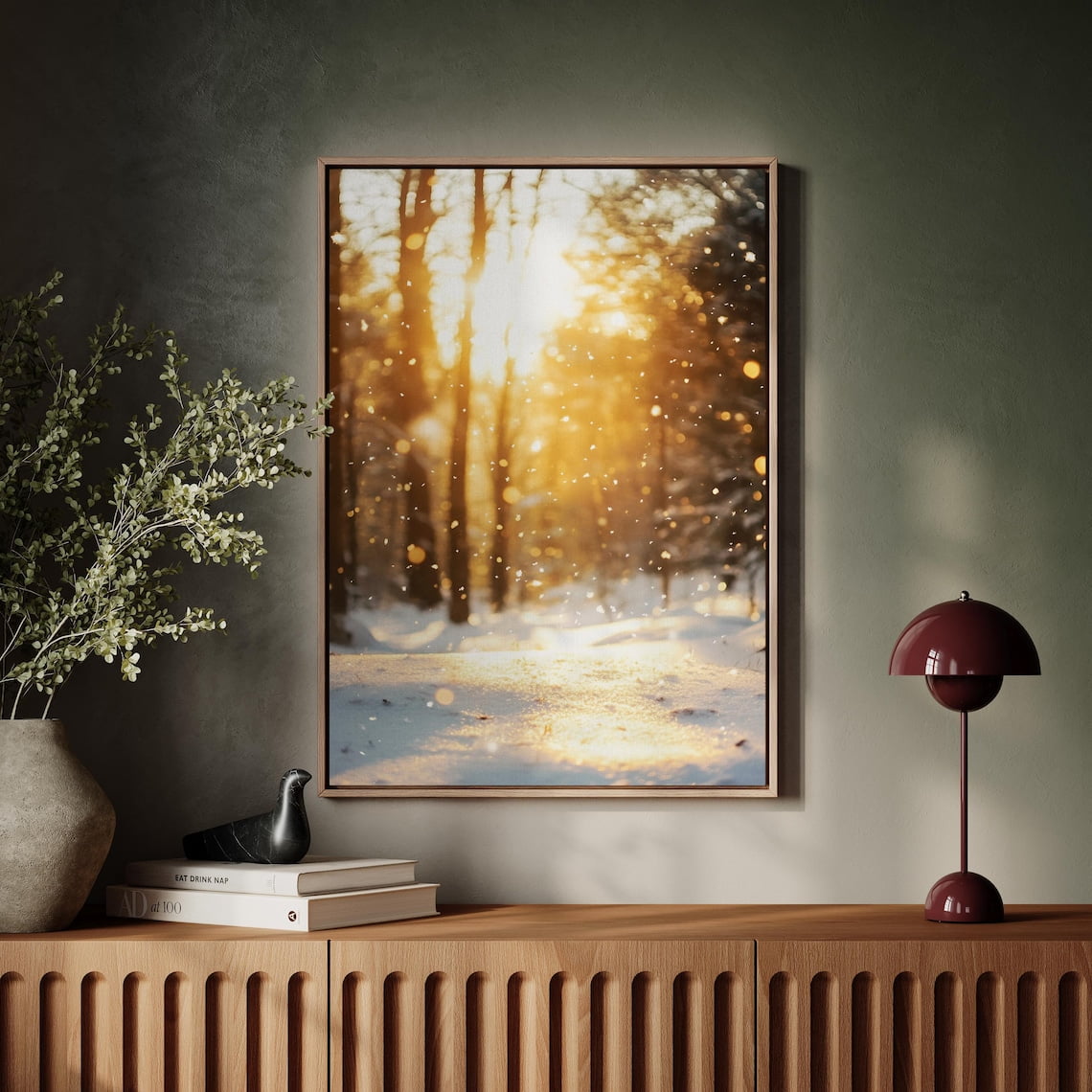 Modroom Winter Wonderland Poster Snowfall Forest Photography Print Cozy ...