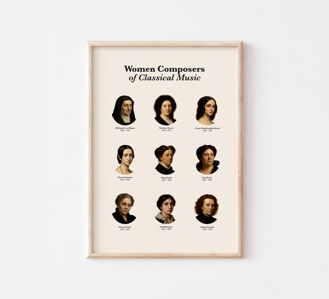 Modroom Women Composers Of Classical Music Poster Female Classical ...