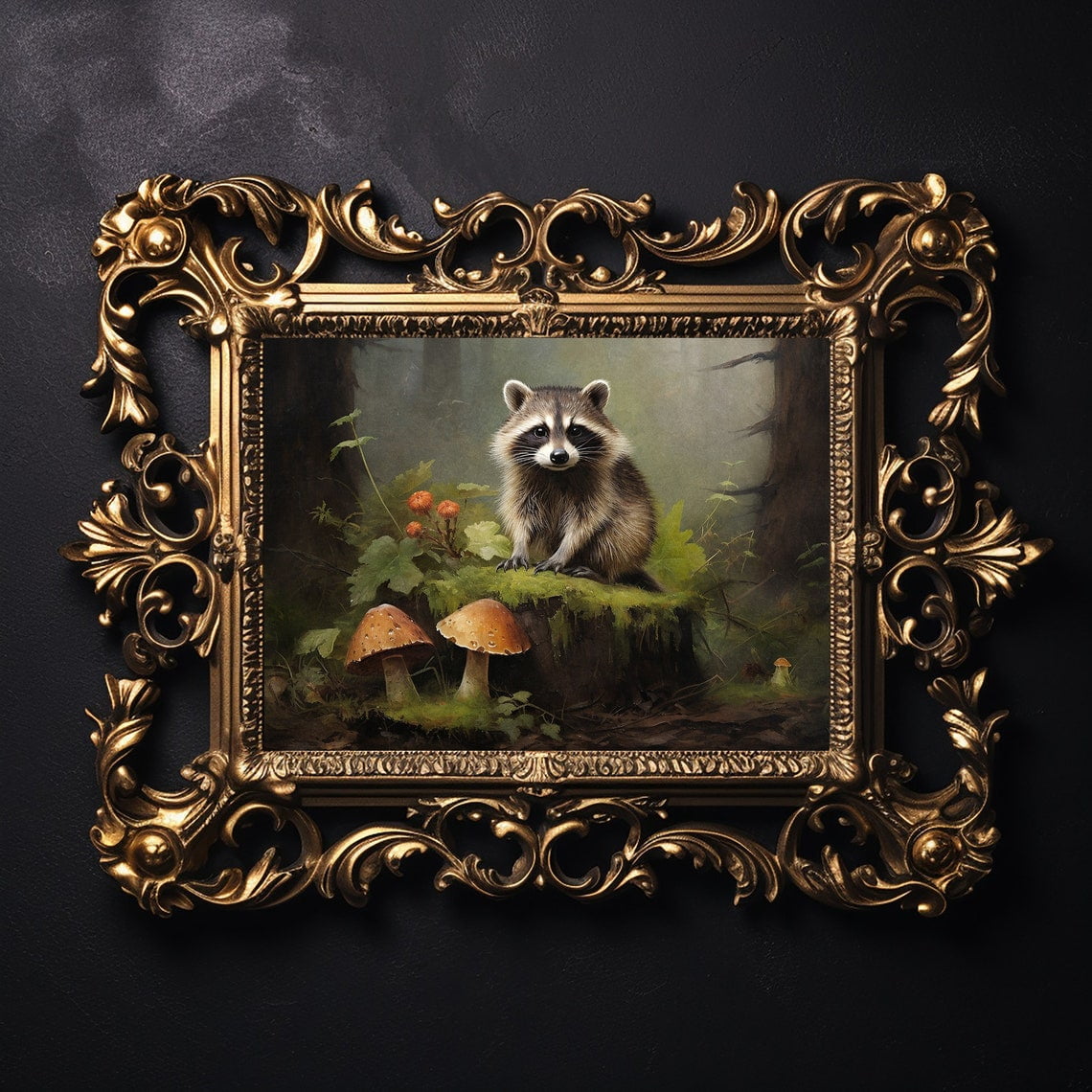 Modroom Woodland Stump Animal Poster, Gothic Dark Academia Vintage ...