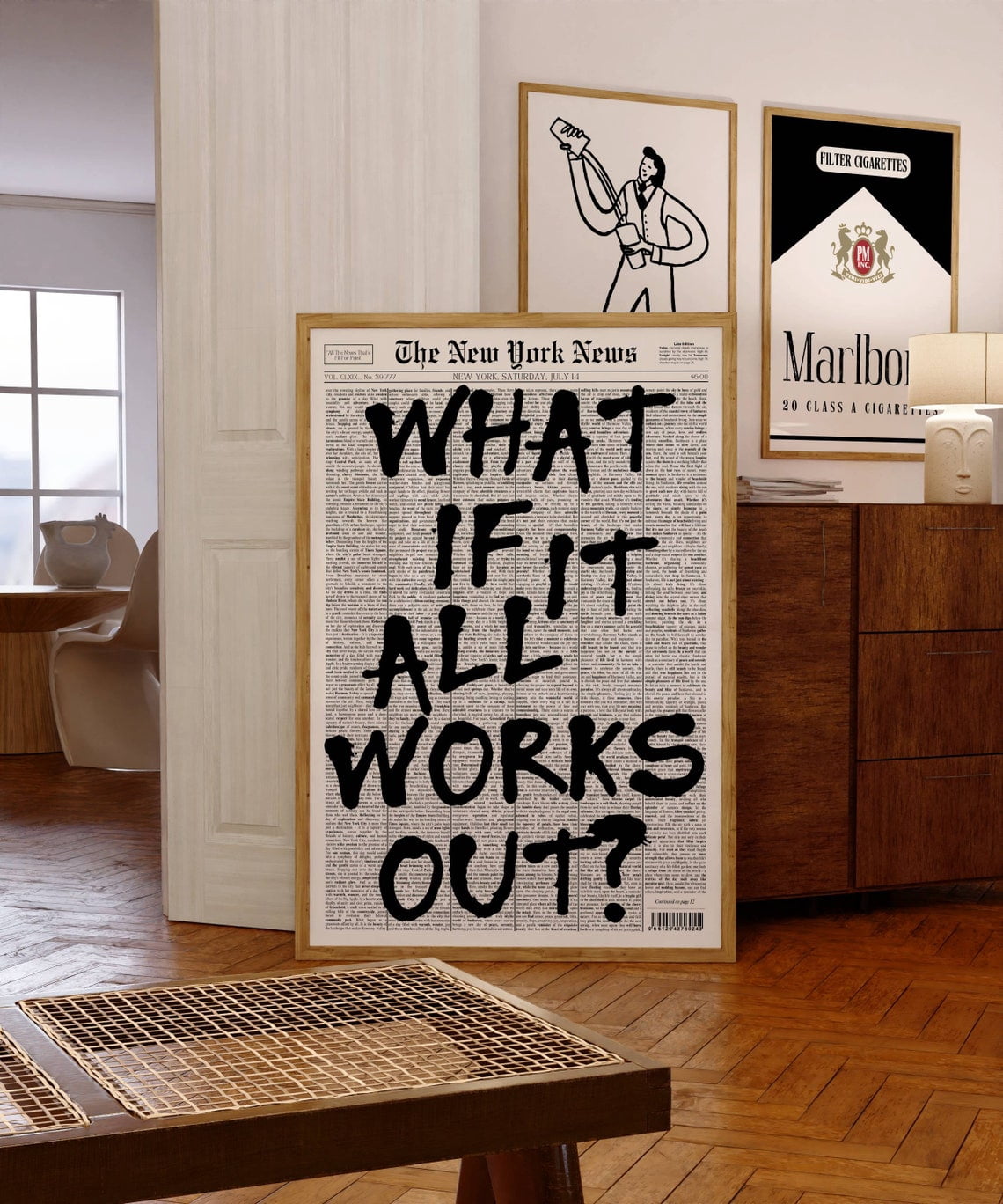Modroom What If It All Works Out Newspaper Headline Poster, Quote ...