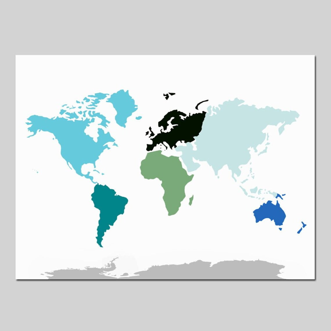 Modroom World Map Wall Art Modern Map Print Contemporary Geography ...