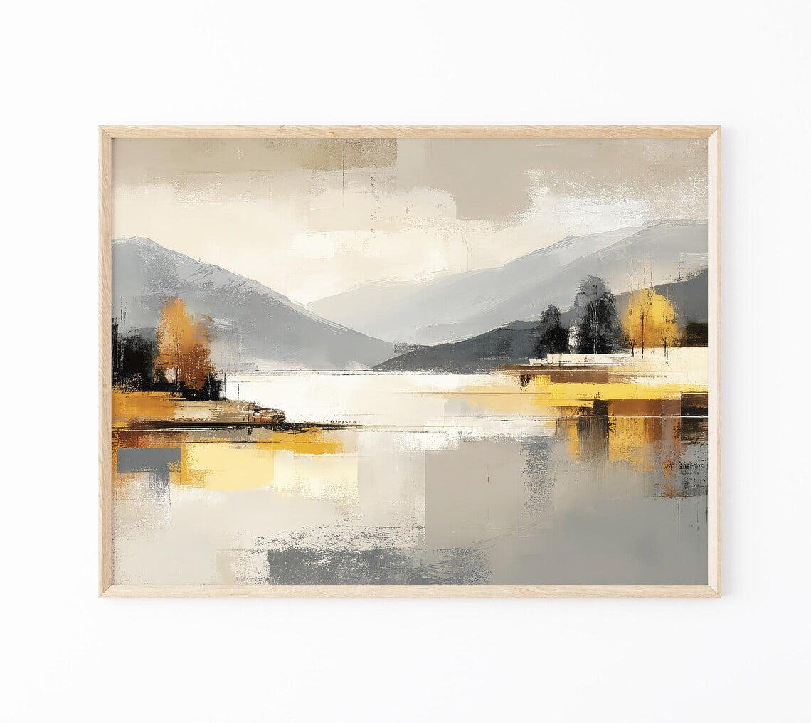 Modroom Yellow Abstract Landscape Print | Home Decor | Beautiful ...