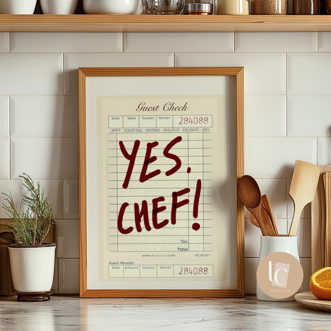 Modroom Yes Chef Was Cute Would Eat Here Again Wall Art Print Kitchen ...