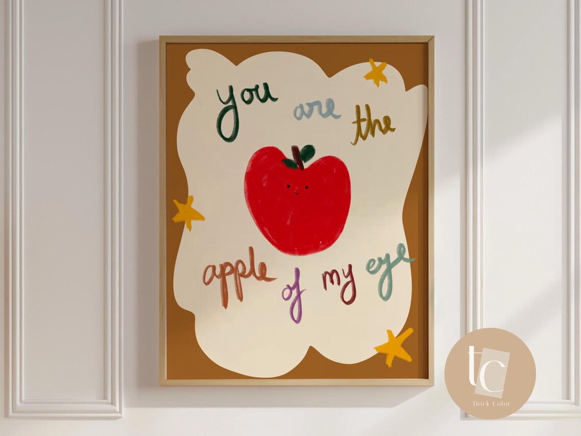 Modroom You Are The Apple Of Positive Quote Print, Kids Room Playroom ...
