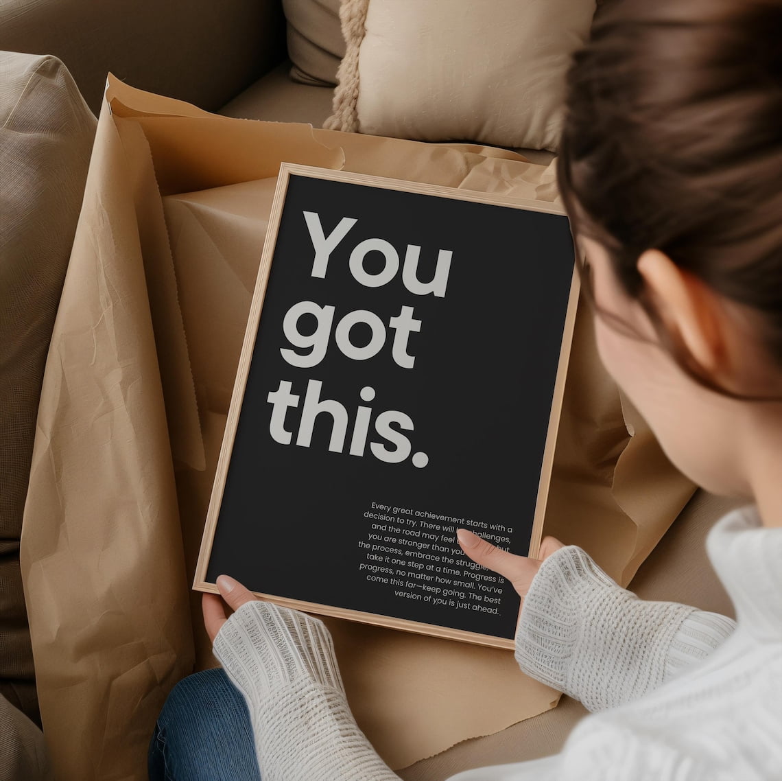Modroom You Got This Motivation Poster Inspiration Soft Black Beige ...