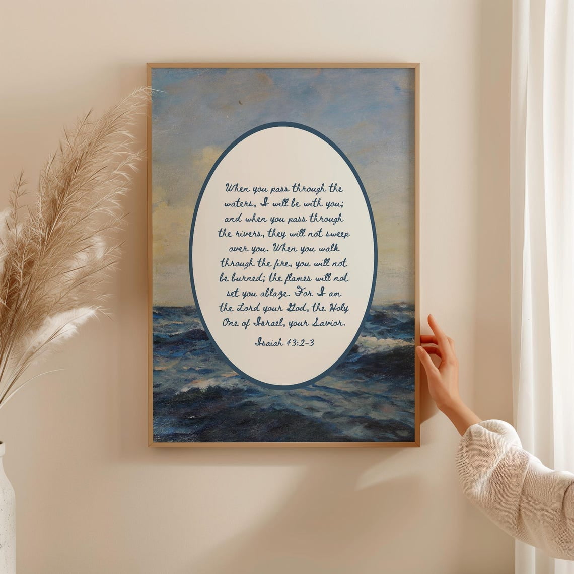 Modroom When You Pass Through The Waters Encouraging Christian Poster ...