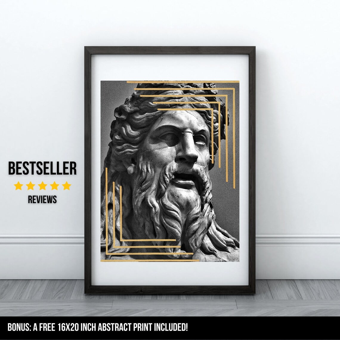 Modroom Zeus Series Three, Zeus Wall Art, Zeus Art, Zeus Statue Art ...