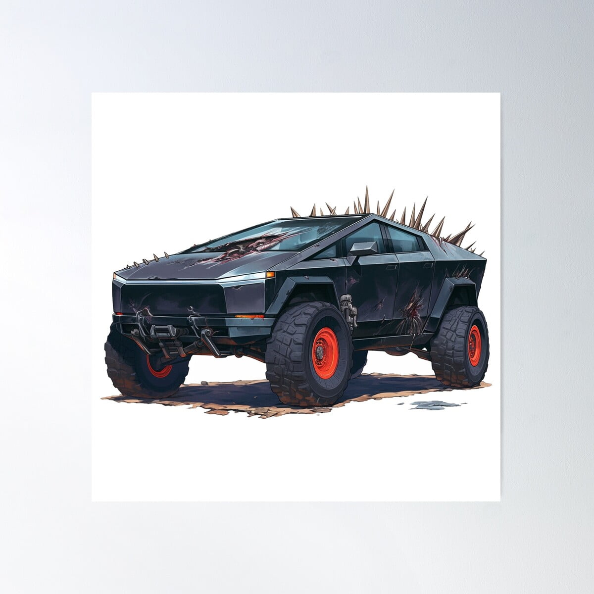 Modroom Zombie Cybertruck Poster, Modern Decor, 16x16 UNFRAMED ...