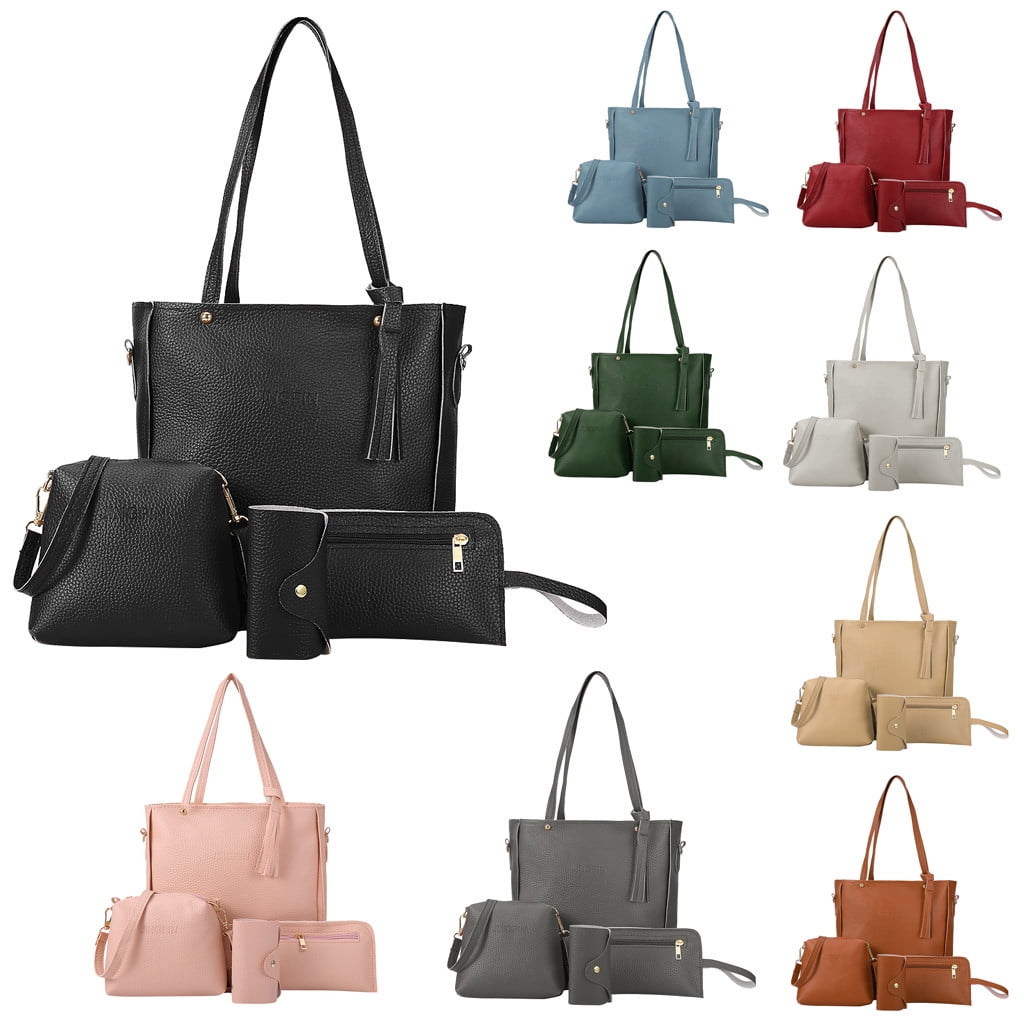 Modstep 4PCS Handbags Purses for Women Large Leather Tote Bag Wallet ...