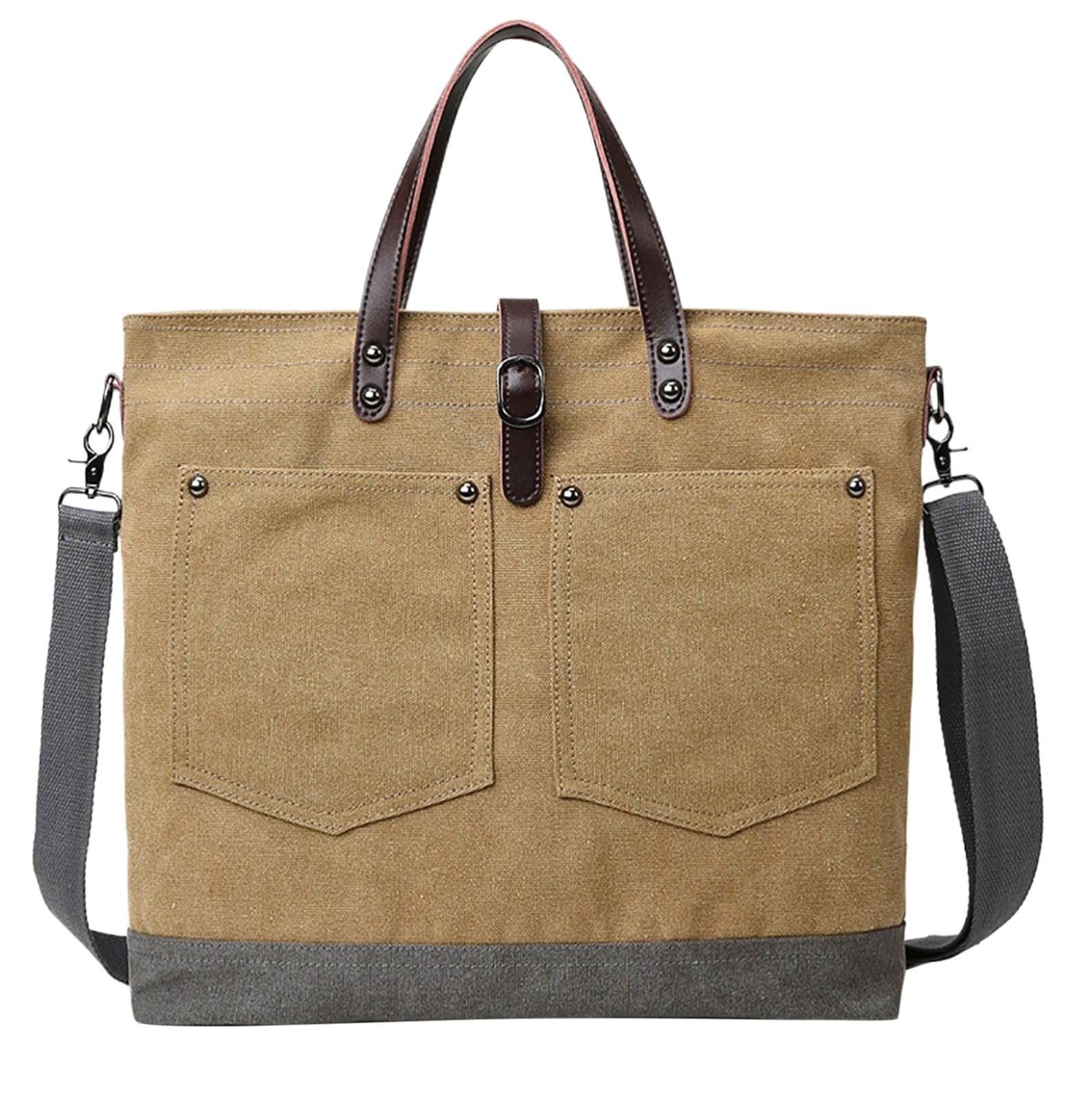 Modstep Men's Retro Canvas Tote Bag External Pockets Women Large ...