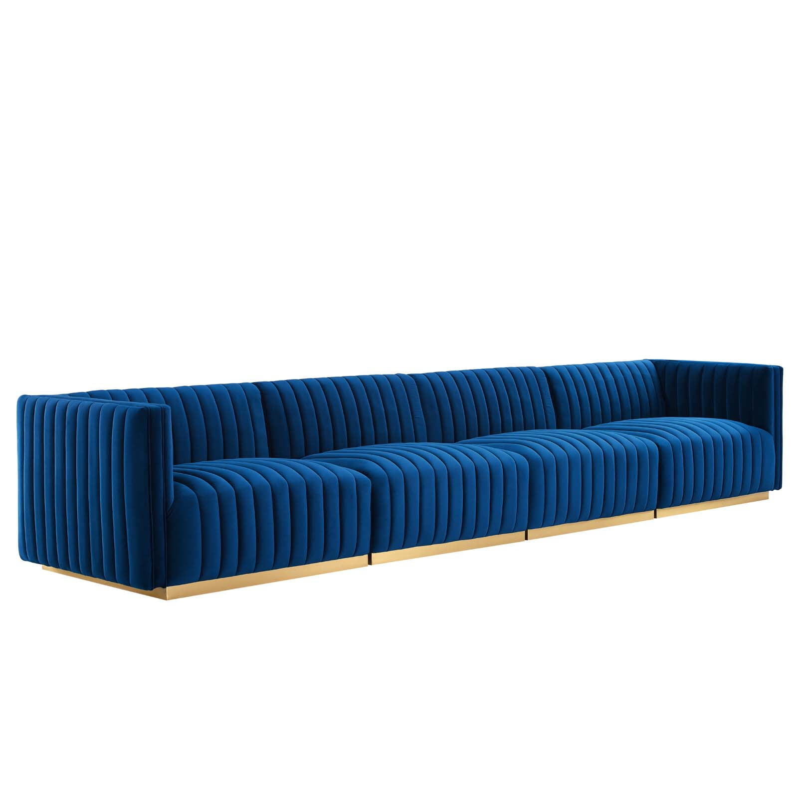 Modualr Sofa Couch, Blue Navy Gold, Velvet, French Living Lounge Cafe ...