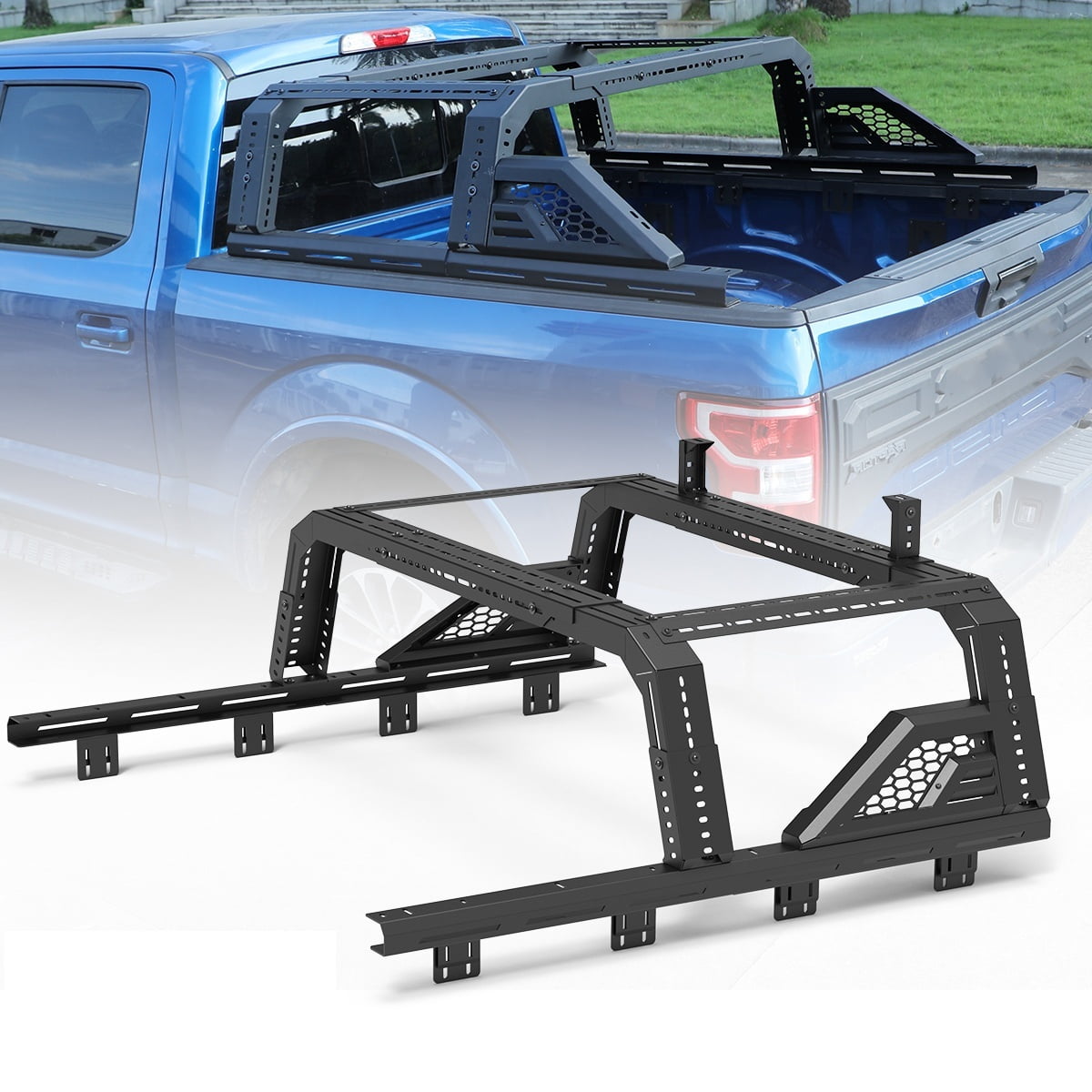 Modular 2 IN 1 Adjustable Full-size Pickup Roll bar Overland Bed Rack ...