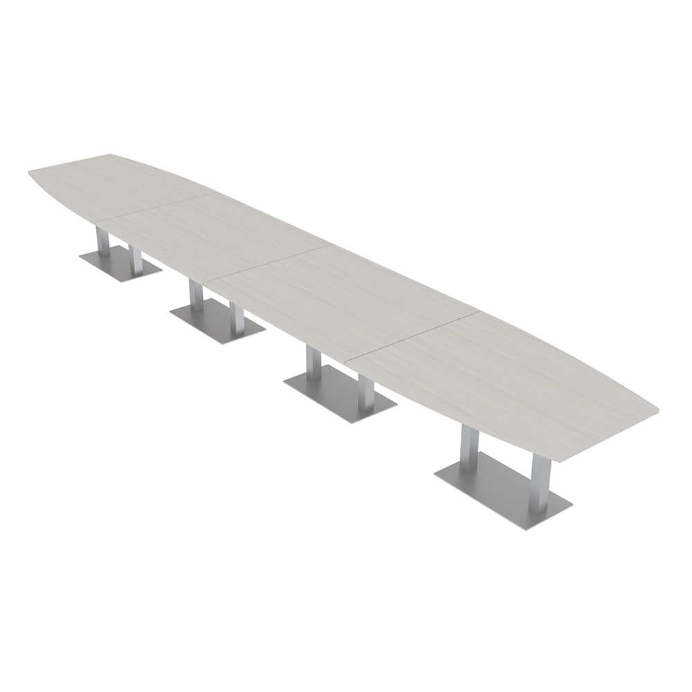 Modular 22 Ft Boardroom Table Boat Shaped Metal Bases Power And Data ...