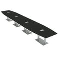 Modular 22 Ft Boardroom Table Boat Shaped Metal Bases Power And Data ...