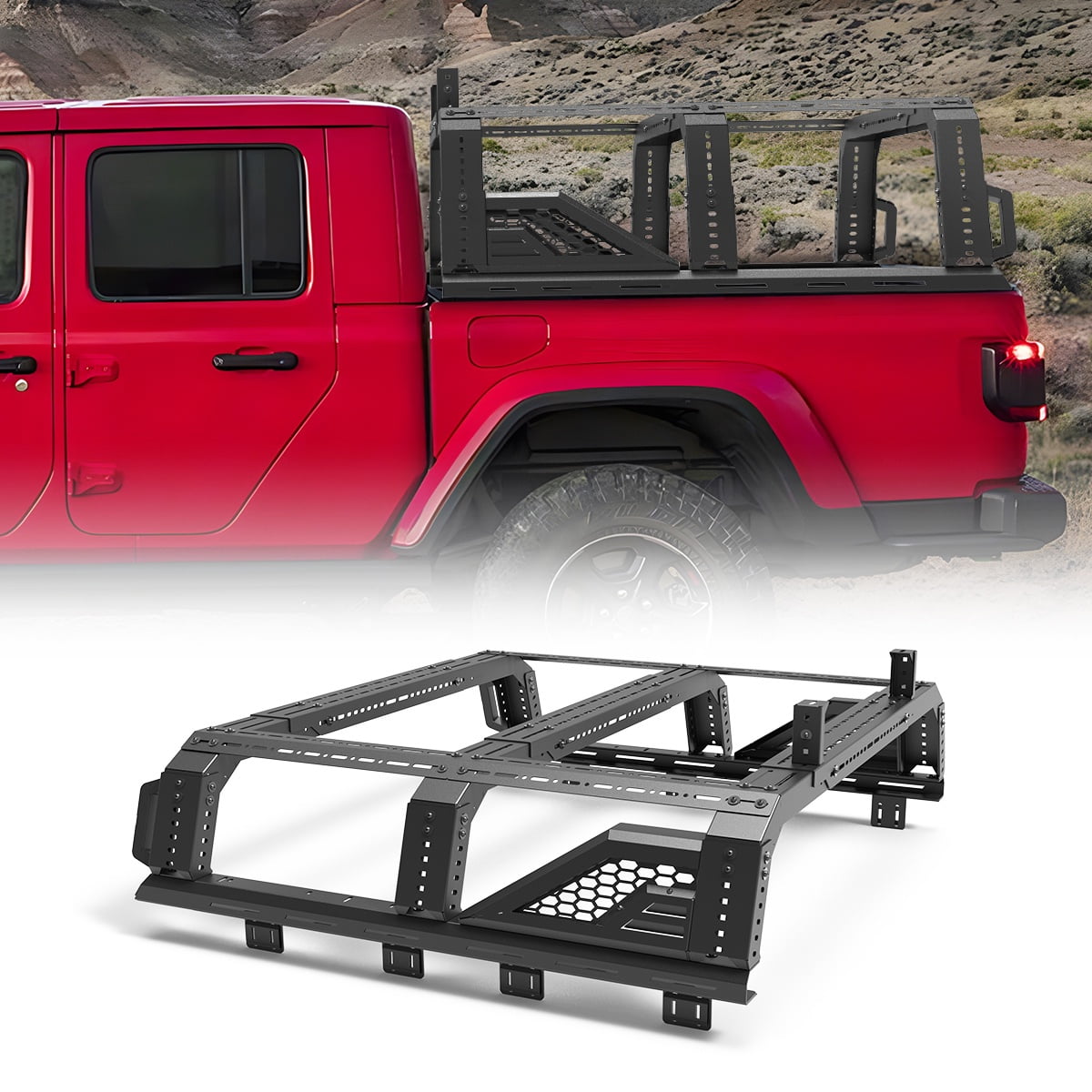 Modular 3 IN 1 Adjustable Full-size Pickup Roll bar Overland Bed Rack ...