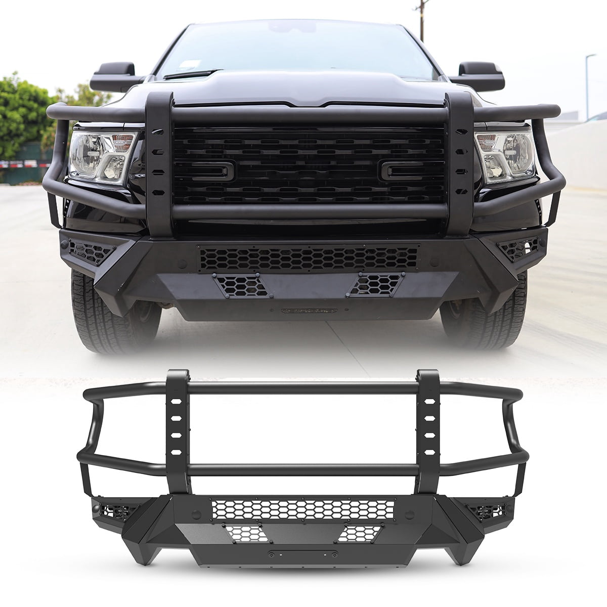 Modular 3 IN 1 Design Steel Front Bumper+Side Wing+Bull Bar For 2019 ...