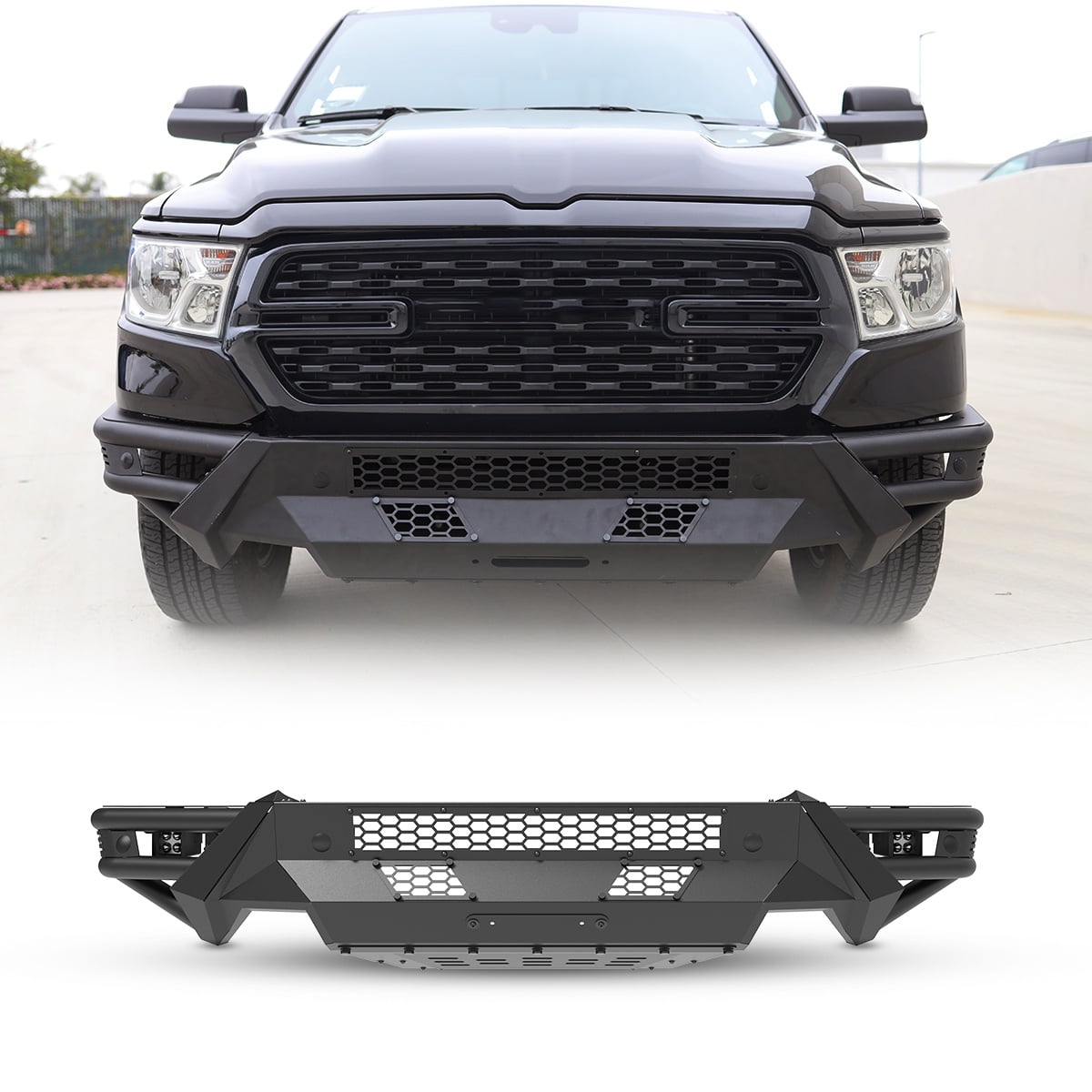 Modular 3 IN 1 Design Steel Front Bumper+Side Wing+Skid Plate For 2019 ...