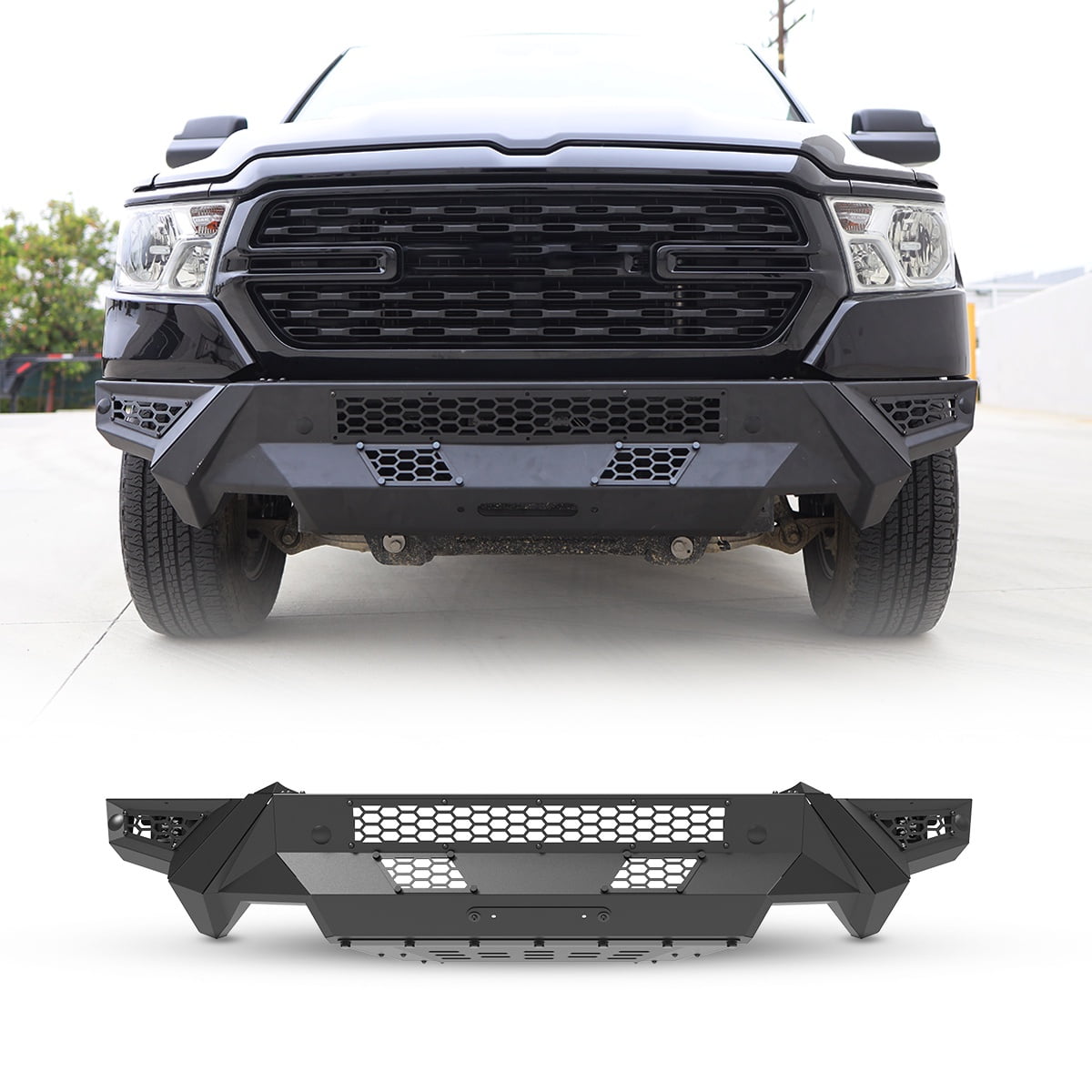 Modular 3 IN 1 Design Steel Front Bumper+Side Wing+Skid Plate For 2019 ...