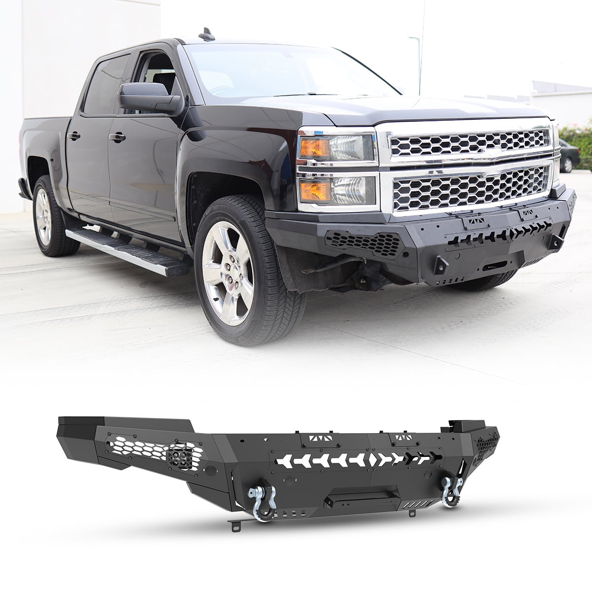 Modular 3 IN 1 Design Steel Front Bumper+Side Wing+Winch Plate For 2014 ...