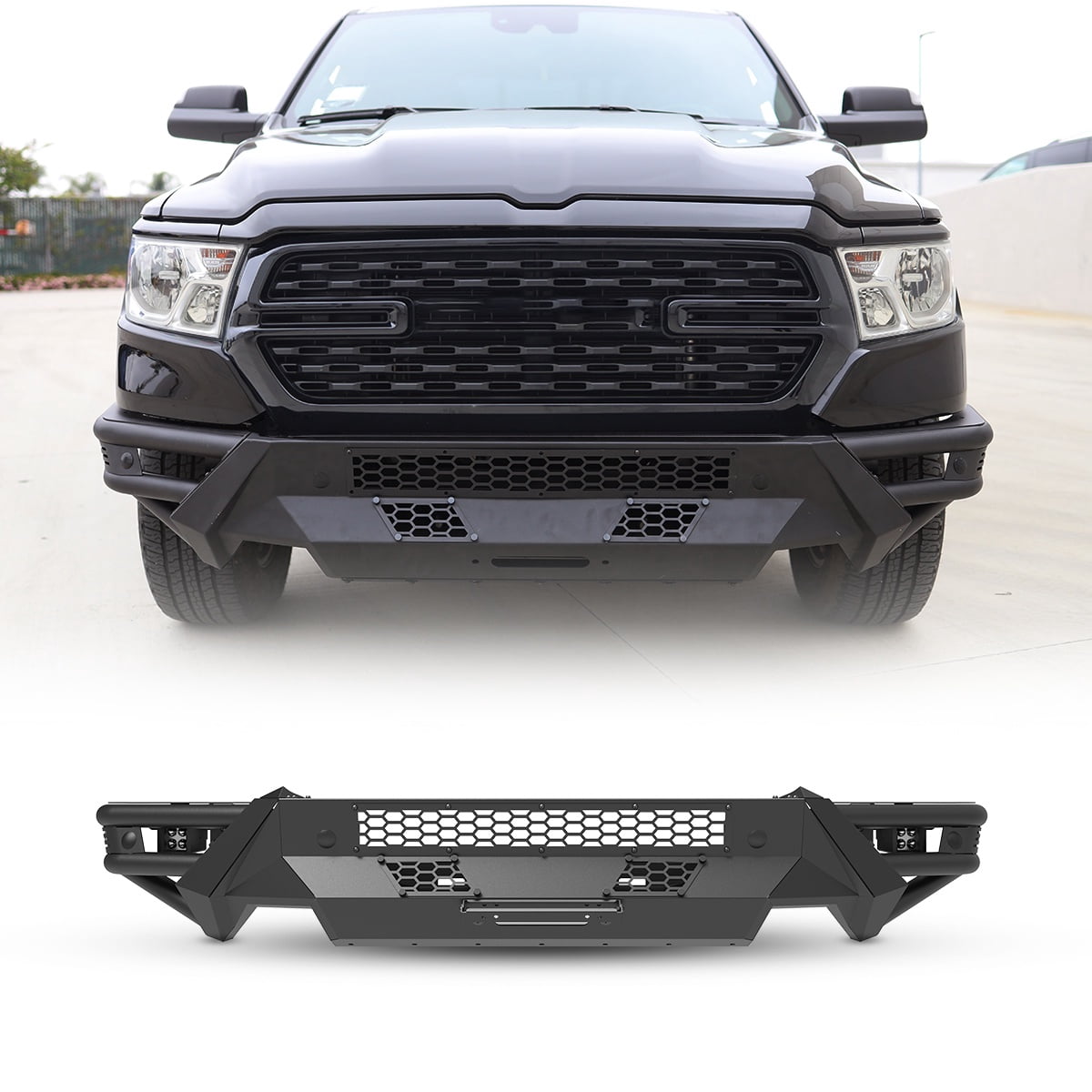 Modular 3 IN 1 Design Steel Front Bumper+Side Wing+Winch Plate For 2019 ...