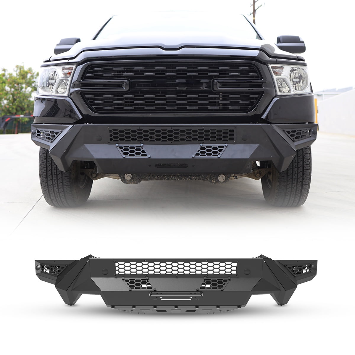 Modular 4 IN 1 Design Steel Front Bumper+Side Wing+Skid Plate+Winch ...