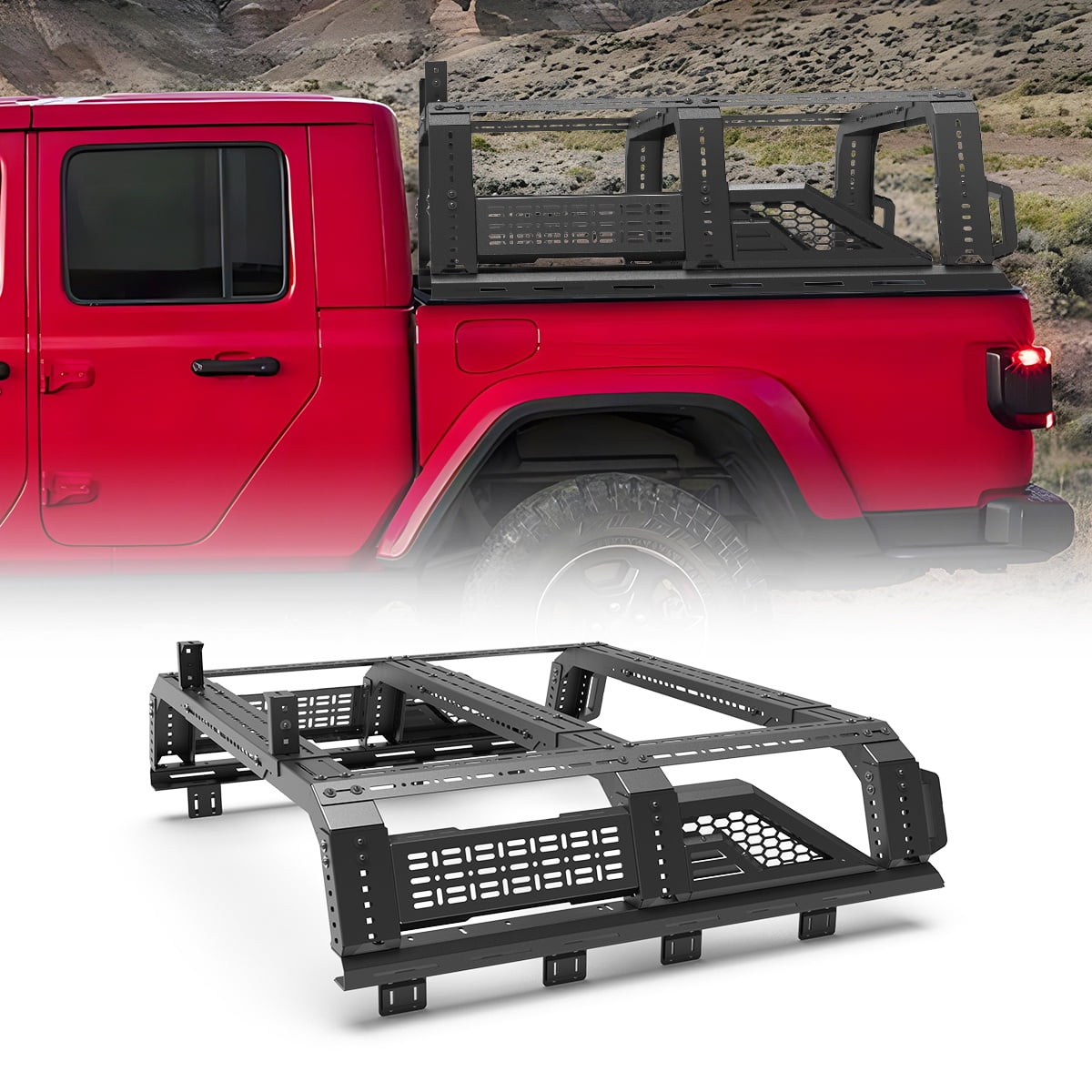 Modular Adjustable Full-size Pickup Roll bar Overland Bed Rack with ...