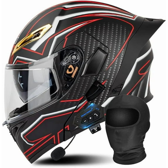 Modular Bluetooth Motorcycle Helmet DOT/ECE Approved Flip Up Full Face ...