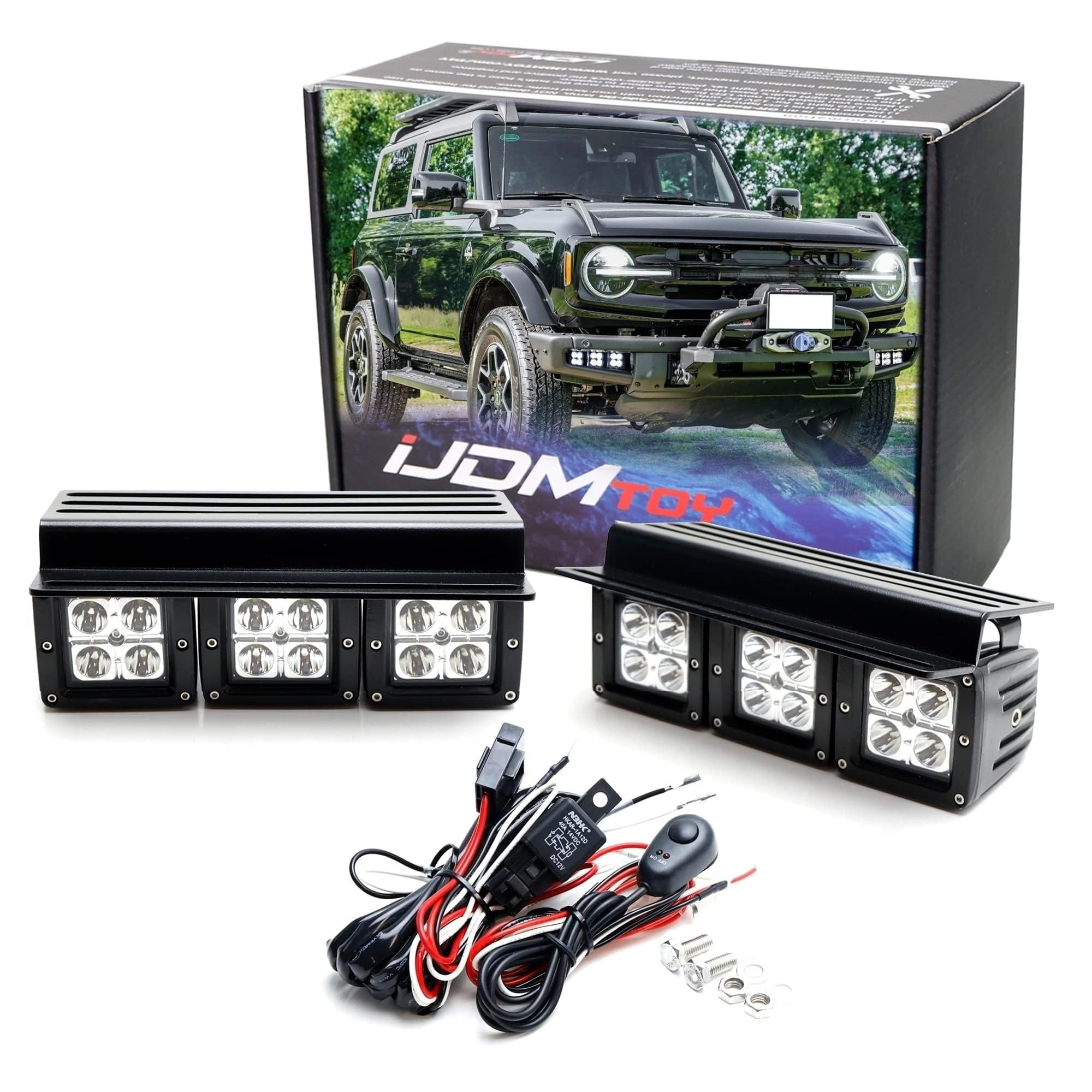 Modular Bumper Mount High Power Triple Pods LED Fog Light Kit For 2021 ...