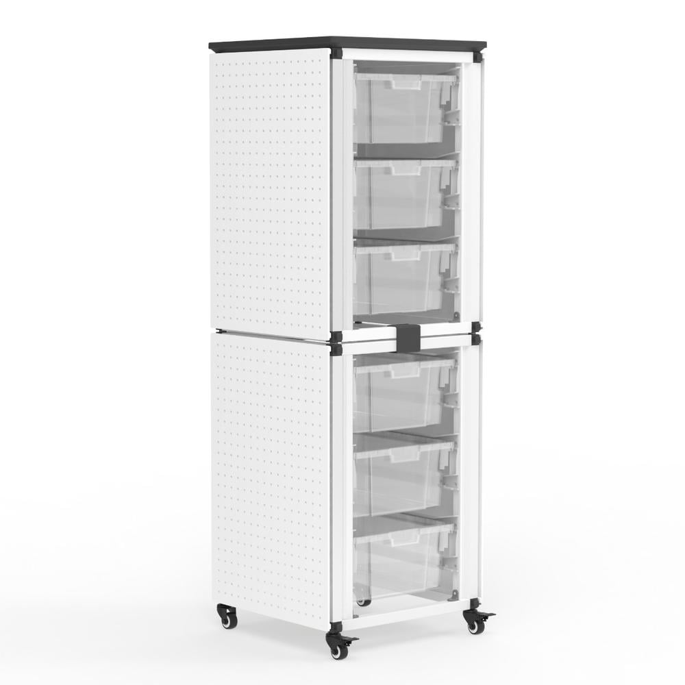 Modular Classroom Storage Cabinet - 2 Stacked Modules With 6 Large Bins ...